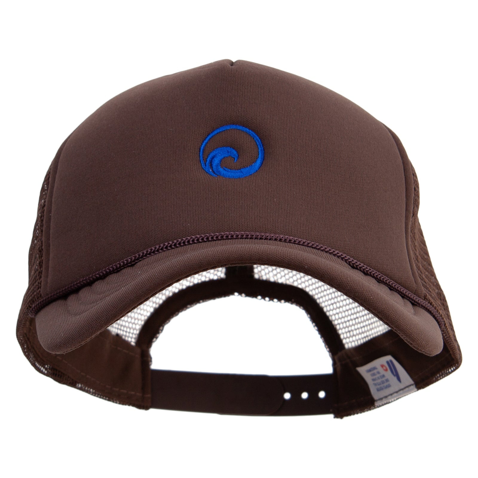 Water Wave Embroidered Summer Foam Mesh Trucker Cap - Chocolate OSFM ...