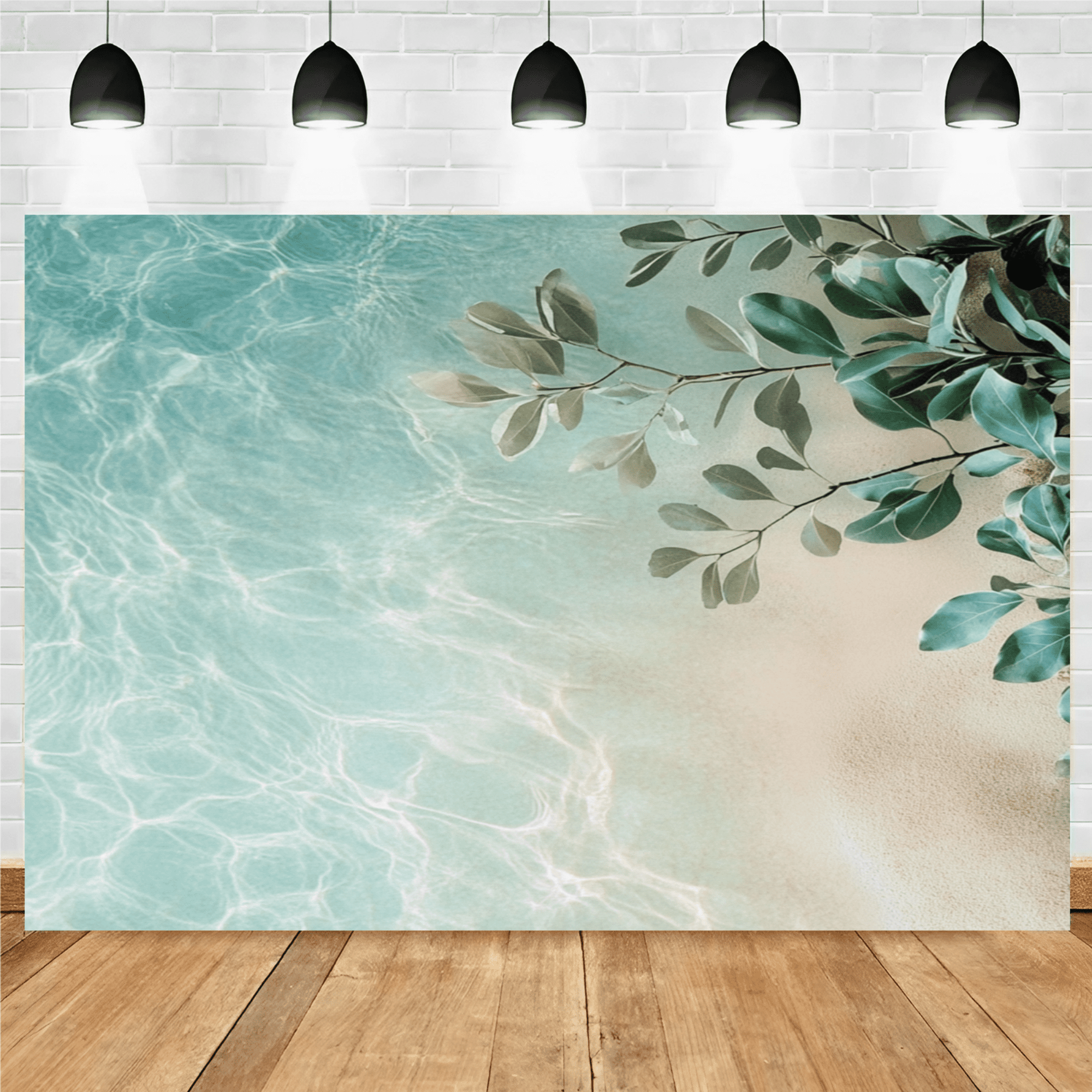 Water and Leaves Pattern Natural Scenic Backdrops Summer Landscape ...
