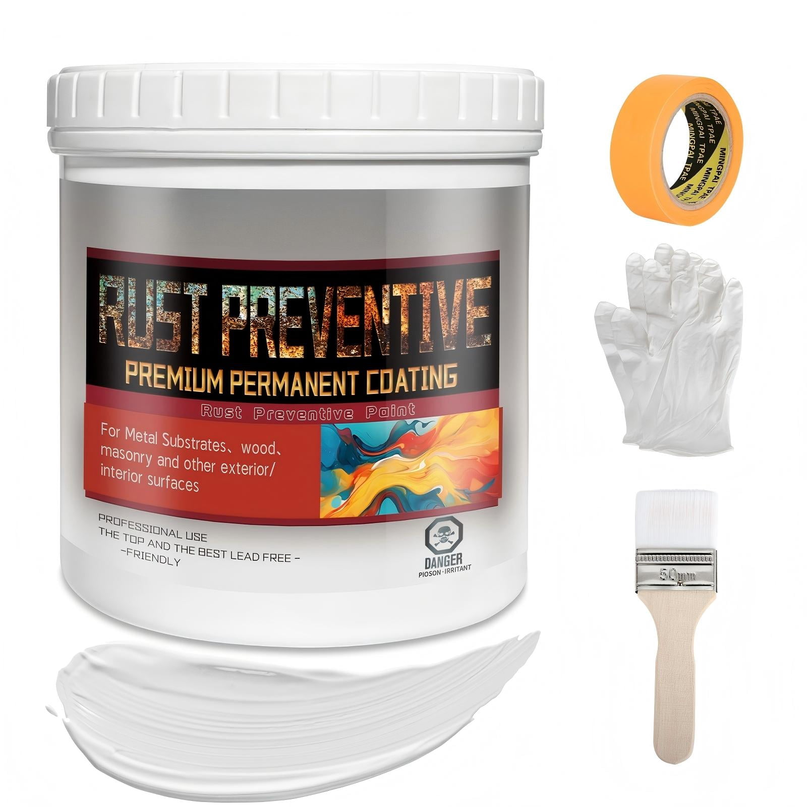 Water-based metallic paint, Anti-Rust Paint, White 16 Fl Oz, Metal ...