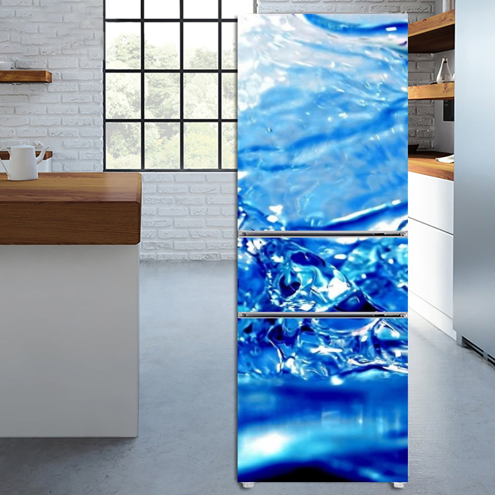 Water drop water flower pattern self-adhesive refrigerator sticker ...