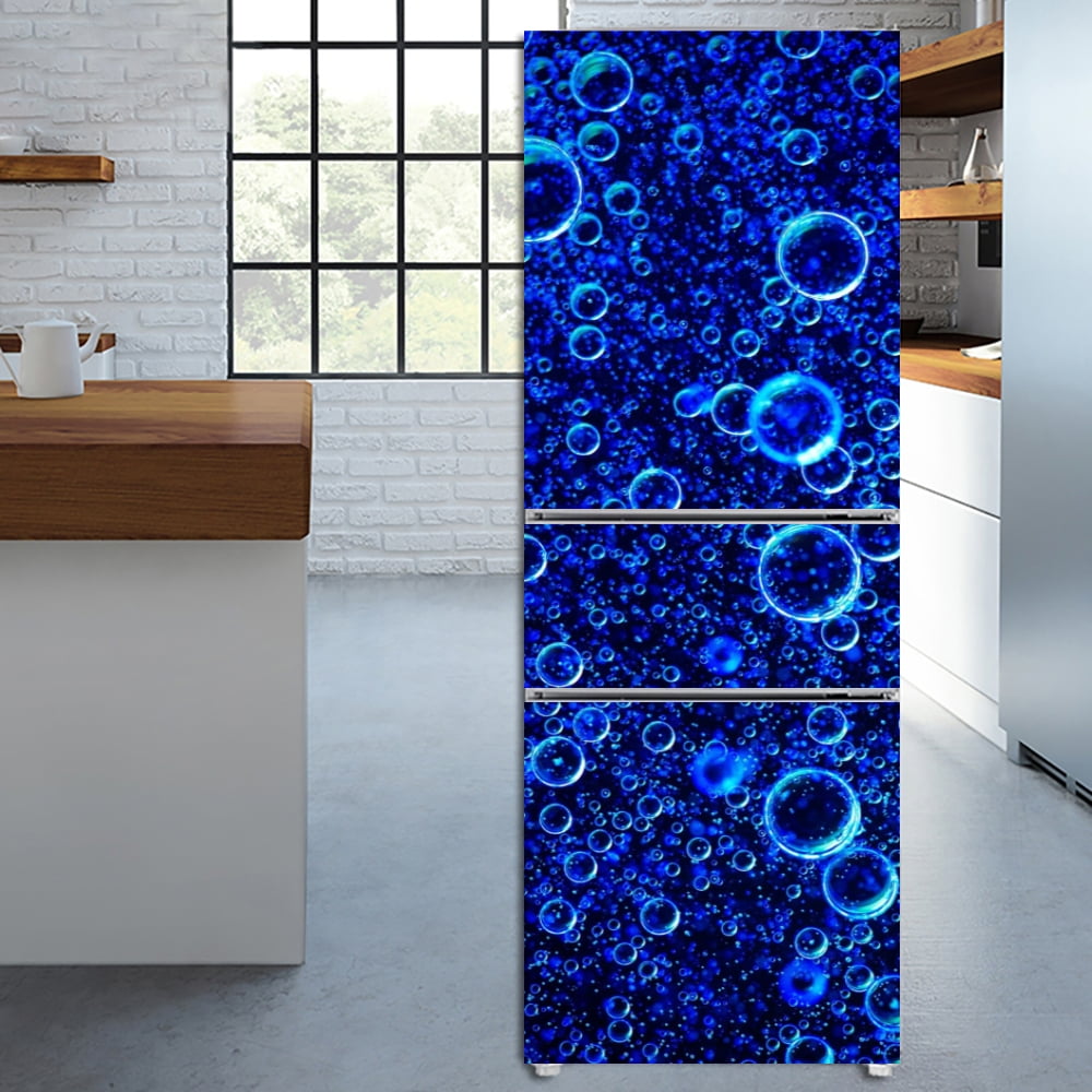 Water drop water flower pattern self-adhesive refrigerator sticker ...