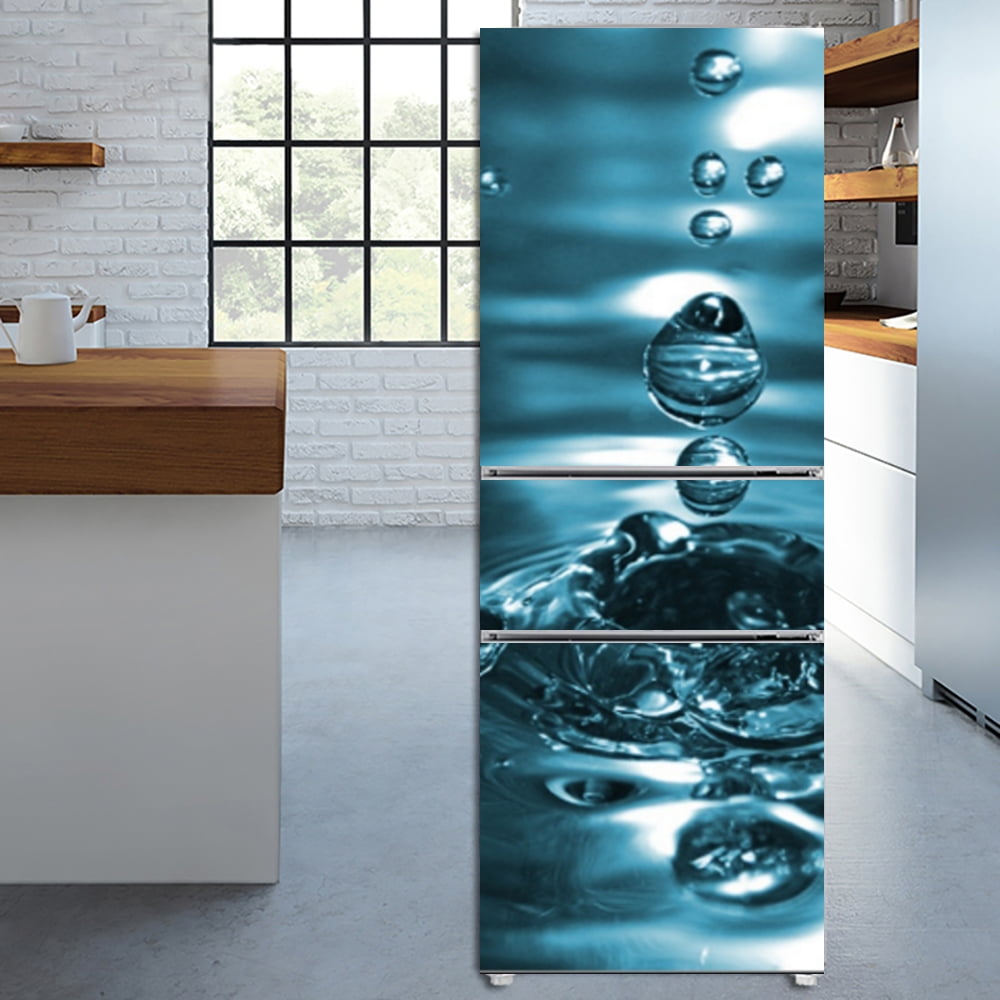 Water drop water flower pattern self-adhesive refrigerator sticker ...