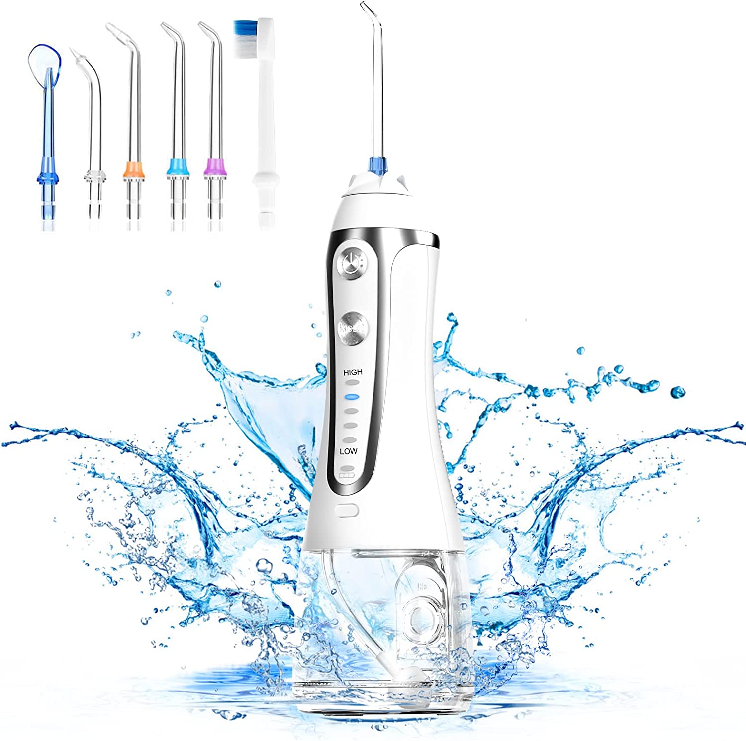 Water flossers for teeth 360°rotation cordless portable teeth cleaner ...