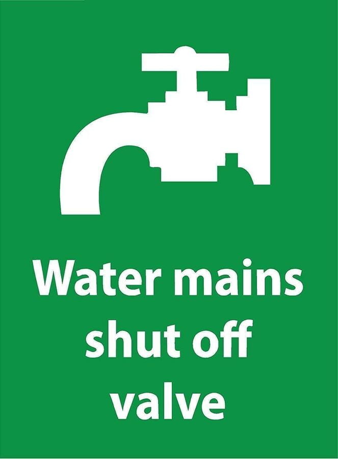 Water mains shut off valve metal park safety sign Size: 8 x 12 Inch ...