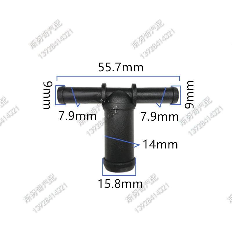 Water pipe fittings water kettle tee connector with black color plastic ...