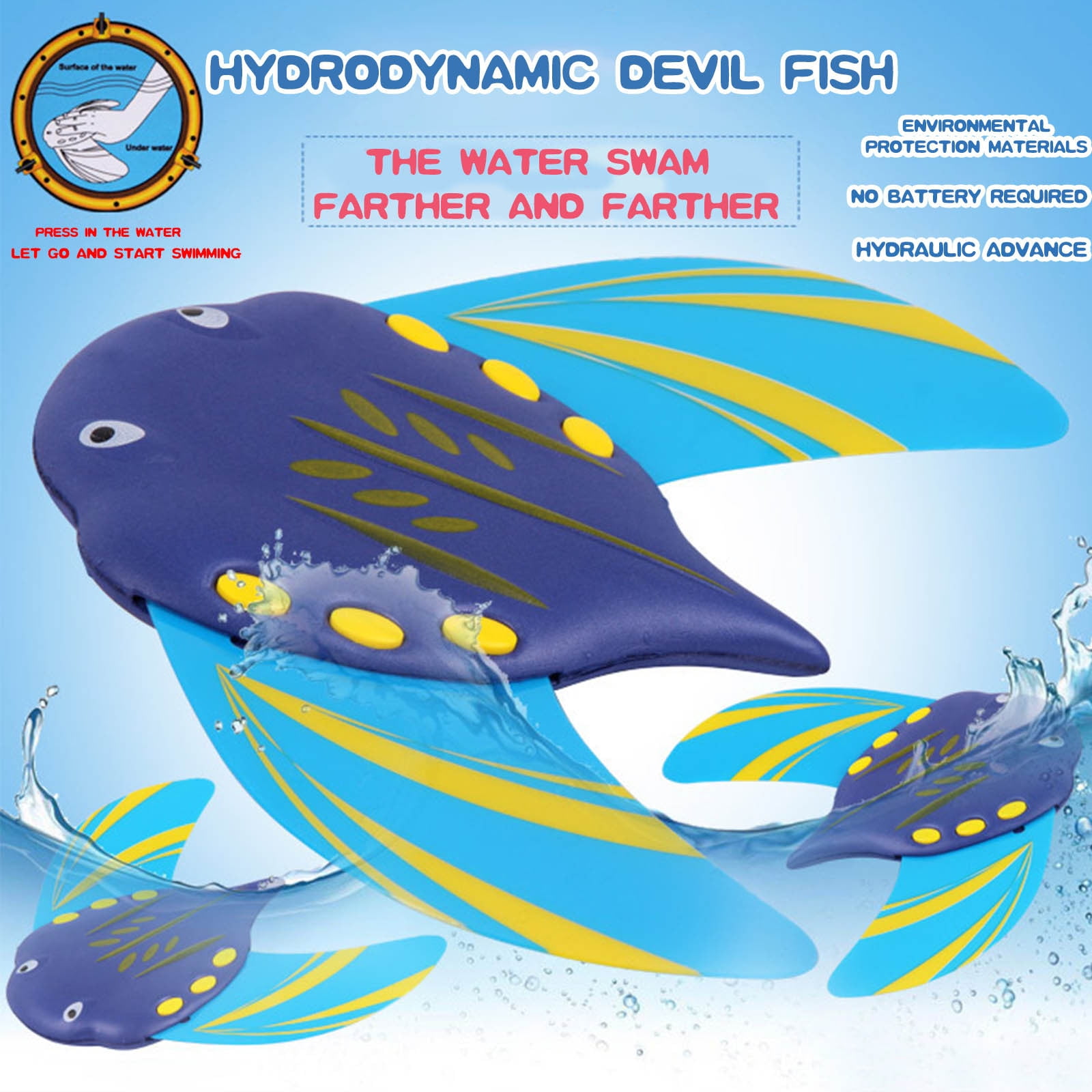 Water-powered Devilfish Non-electric Underwater Water Pressure Toy ...