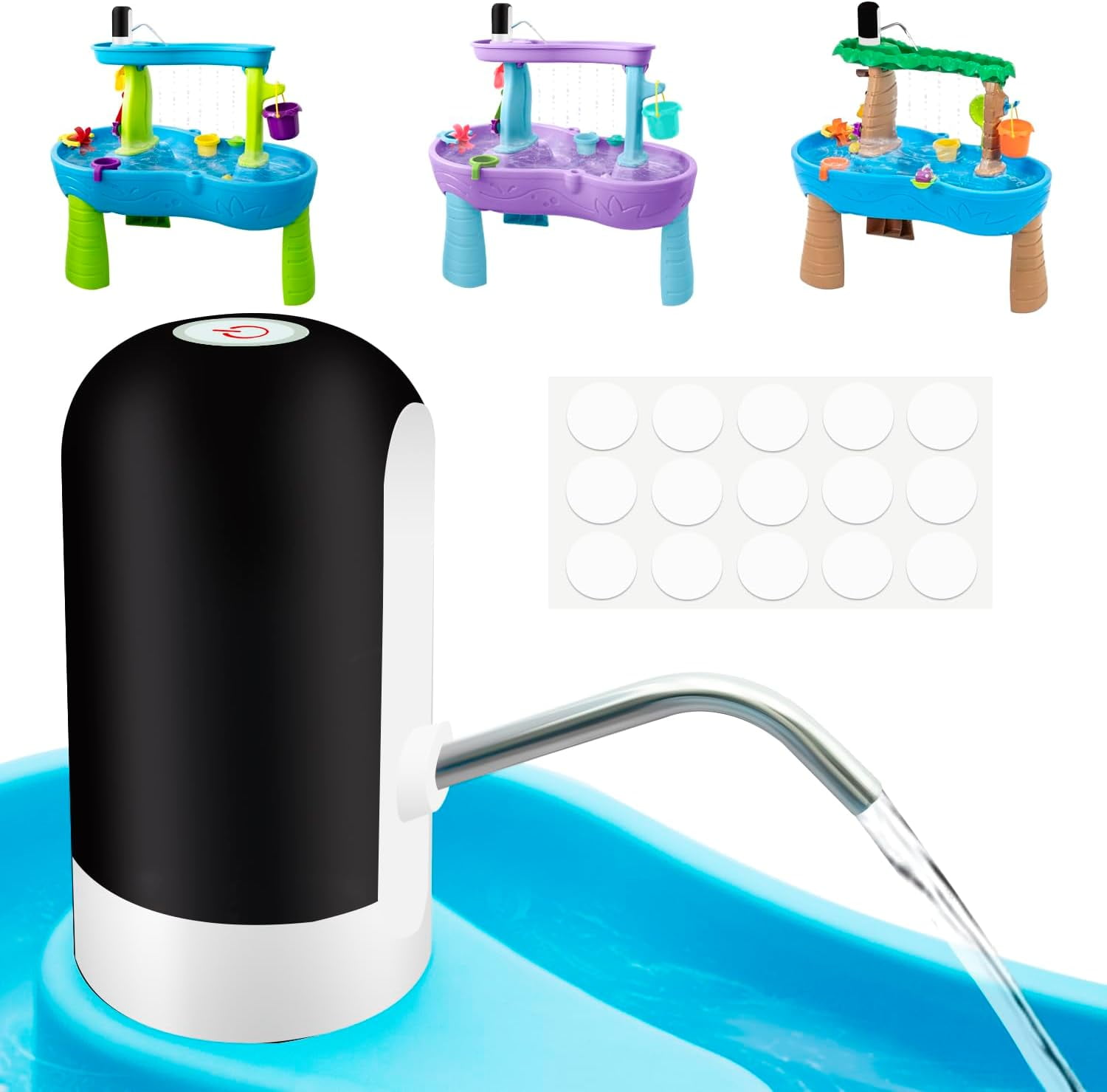 Water table pump, 3-hour non-stop fun rechargeable battery-powered ...