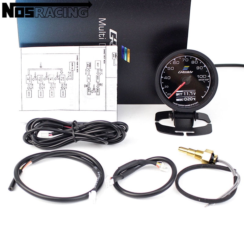 Water temp-Greddi Gauges 62mm 7 Color Boost Gauge Car Meter Multi D/A LCD Display Oil Press RPM ...
