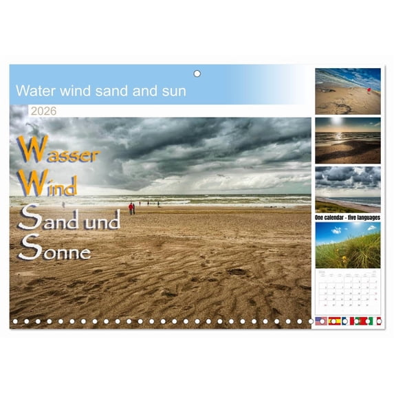 Water wind sand and sun (Monthly Wall Calendar 2026 16.5 x 23.4 (open ...