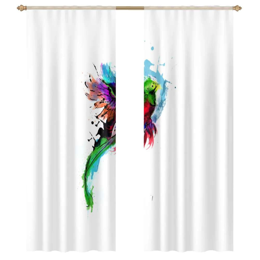 WaterColor Quetzal From Guatemala Sheer Window Curtains for Living Room ...