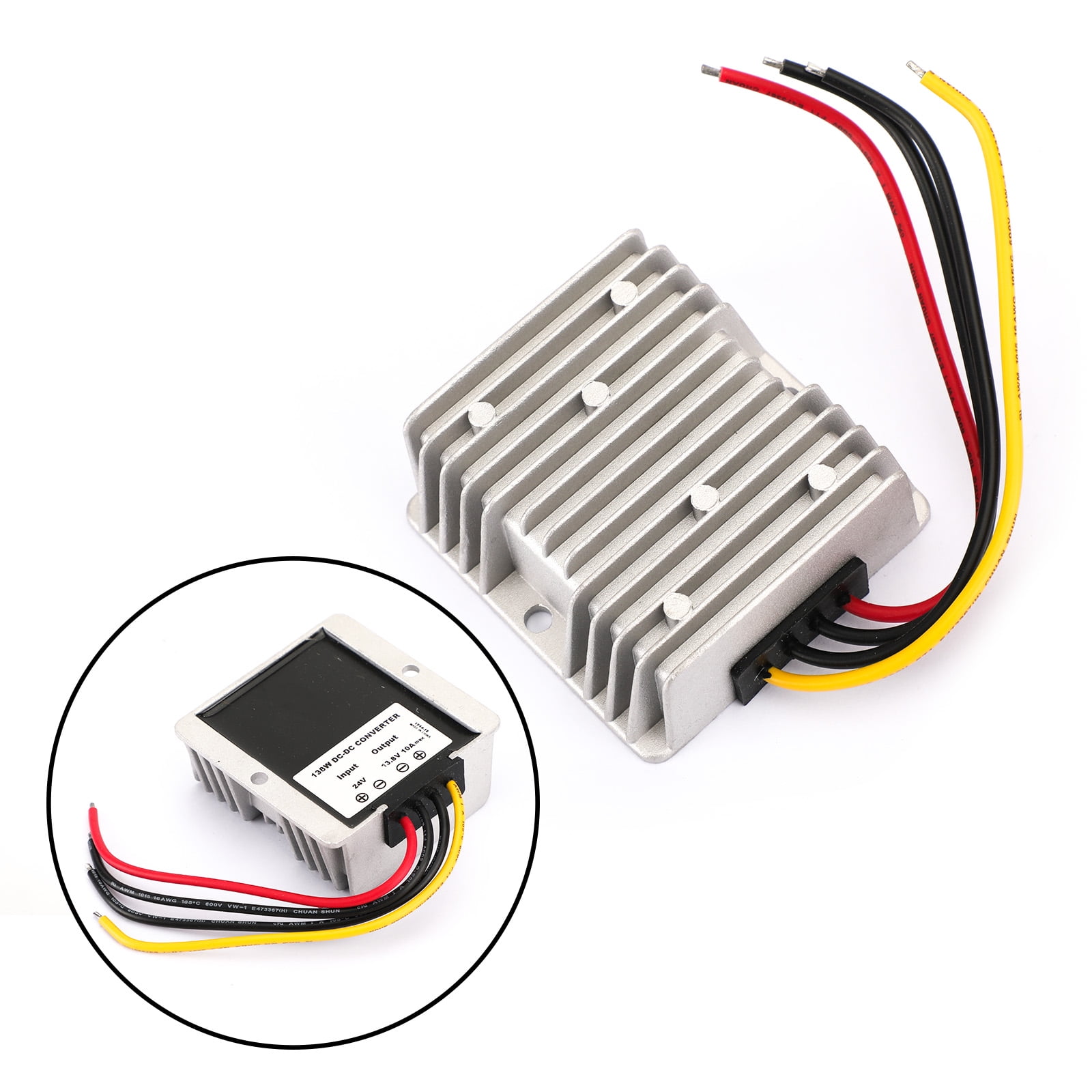 WaterProof 24V to 13.8V 10A 138W Step Down DC/DC Power Converter ...