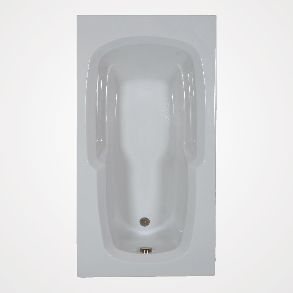 WaterTech Acrylic 60 in. x 32 in. Reversible Drain Drop-In Soaking Tub ...