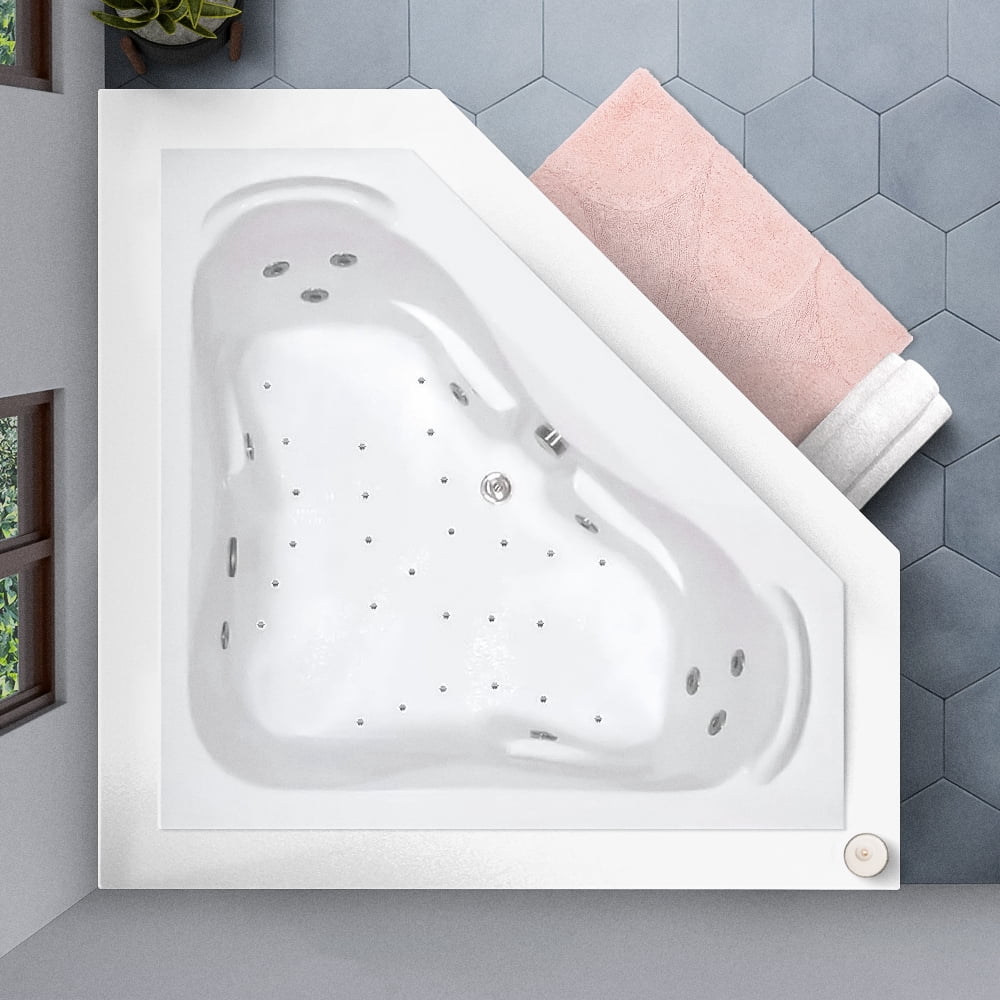 WaterTech Acrylic 60 in. x 60 in. NS Drop-In Whirlpool and Air Bath ...
