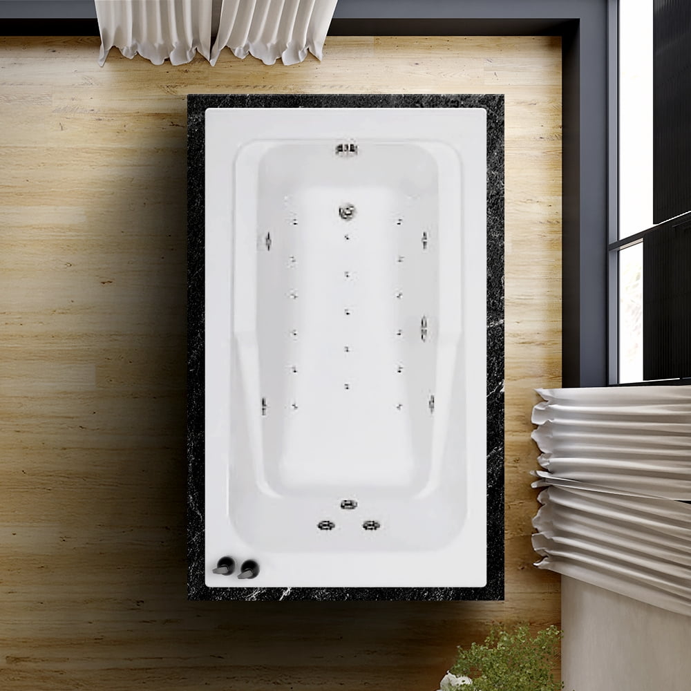 WaterTech Acrylic Bathtub: 66x42in Whirlpool/Air Bath Combo Tub, Bone ...