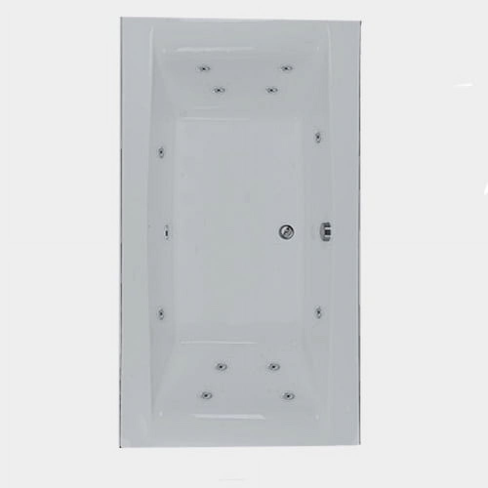 WaterTech Acrylic 72 in. x 38 in. Center Drain Drop-In Whirlpool Tub ...