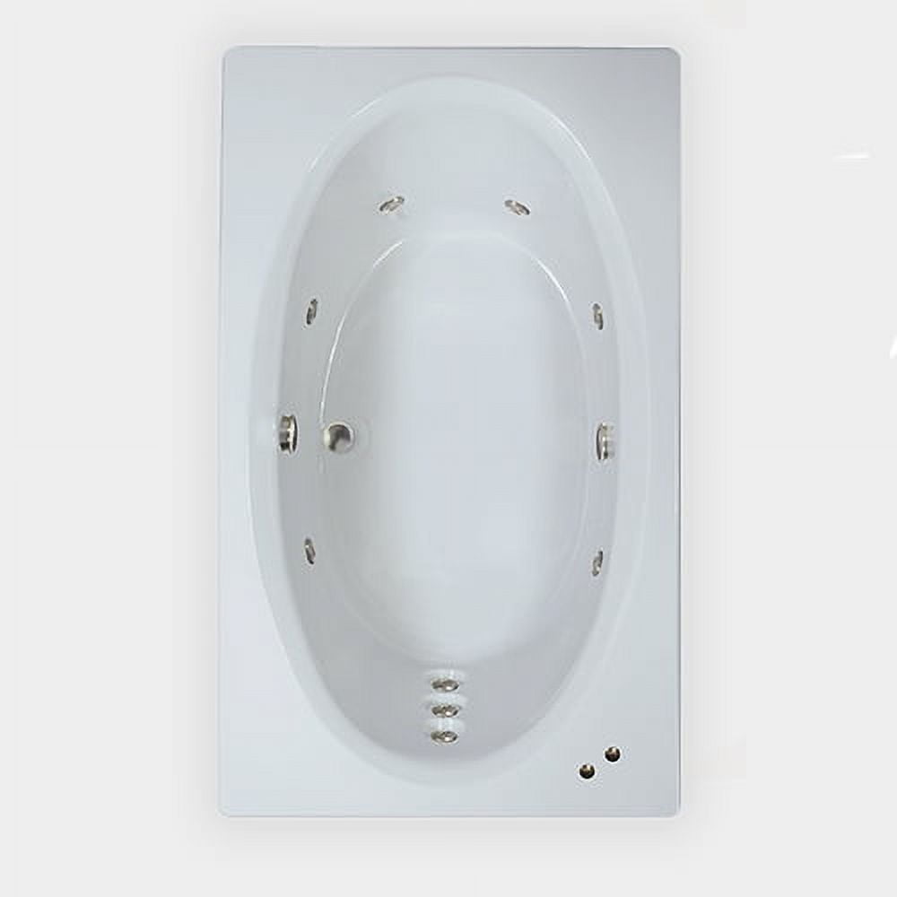 WaterTech Acrylic 72 in. x 42 in. GW Center Drain Drop-In Whirlpool Tub ...