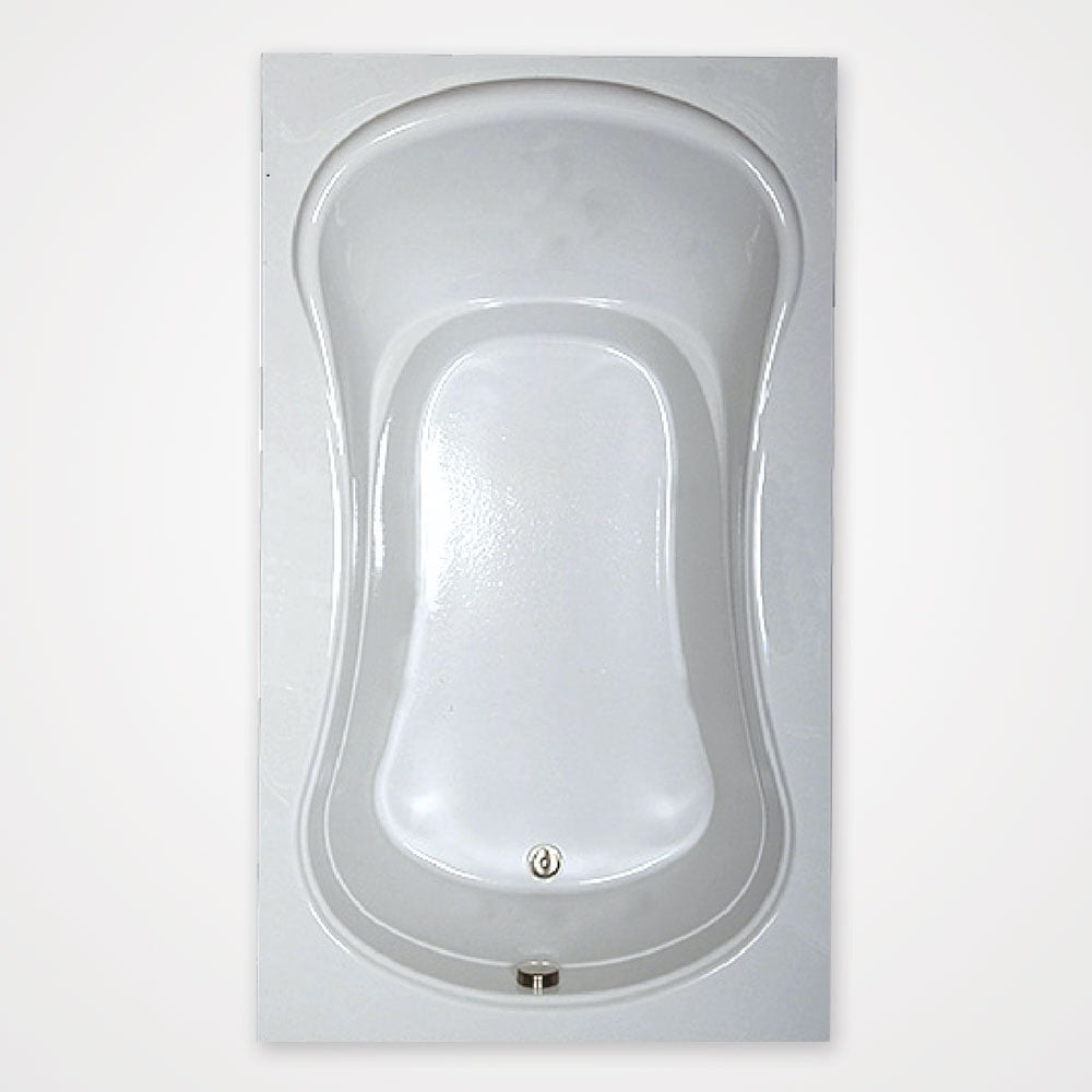 WaterTech Acrylic 72 in. x 42 in. Reversible Drain Drop-In Soaking Tub ...