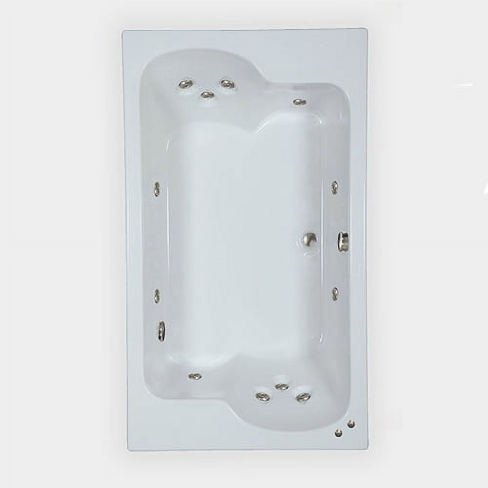 WaterTech Acrylic 72 in. x 43 in. Center Drain Drop-In Whirlpool Tub ...