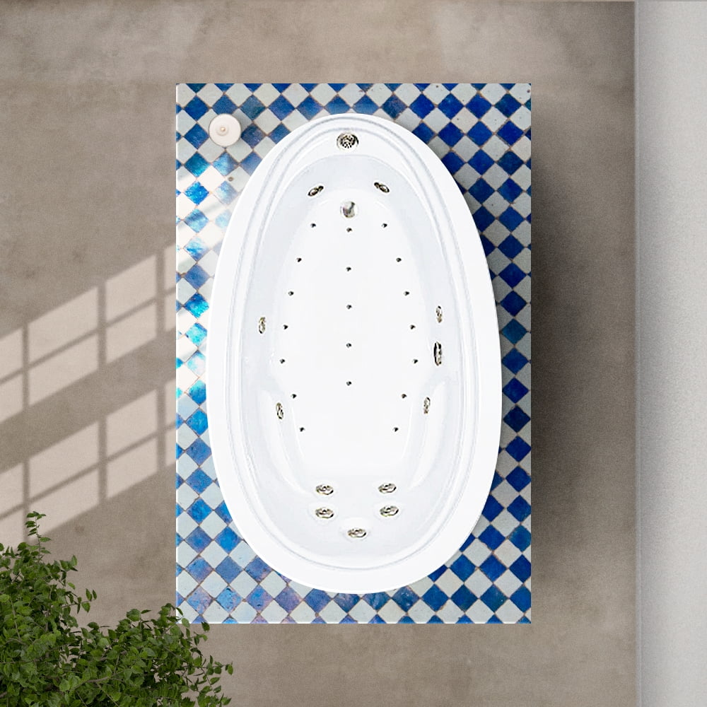 WaterTech Acrylic 72 in. x 44 in. Elite Series Drop-In Whirlpool and ...