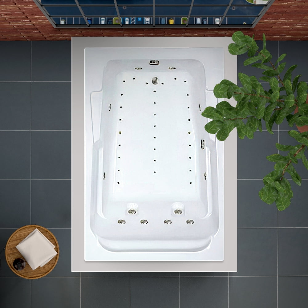 WaterTech Acrylic 72 in. x 48 in. Drop-In Whirlpool and Air Bath ...