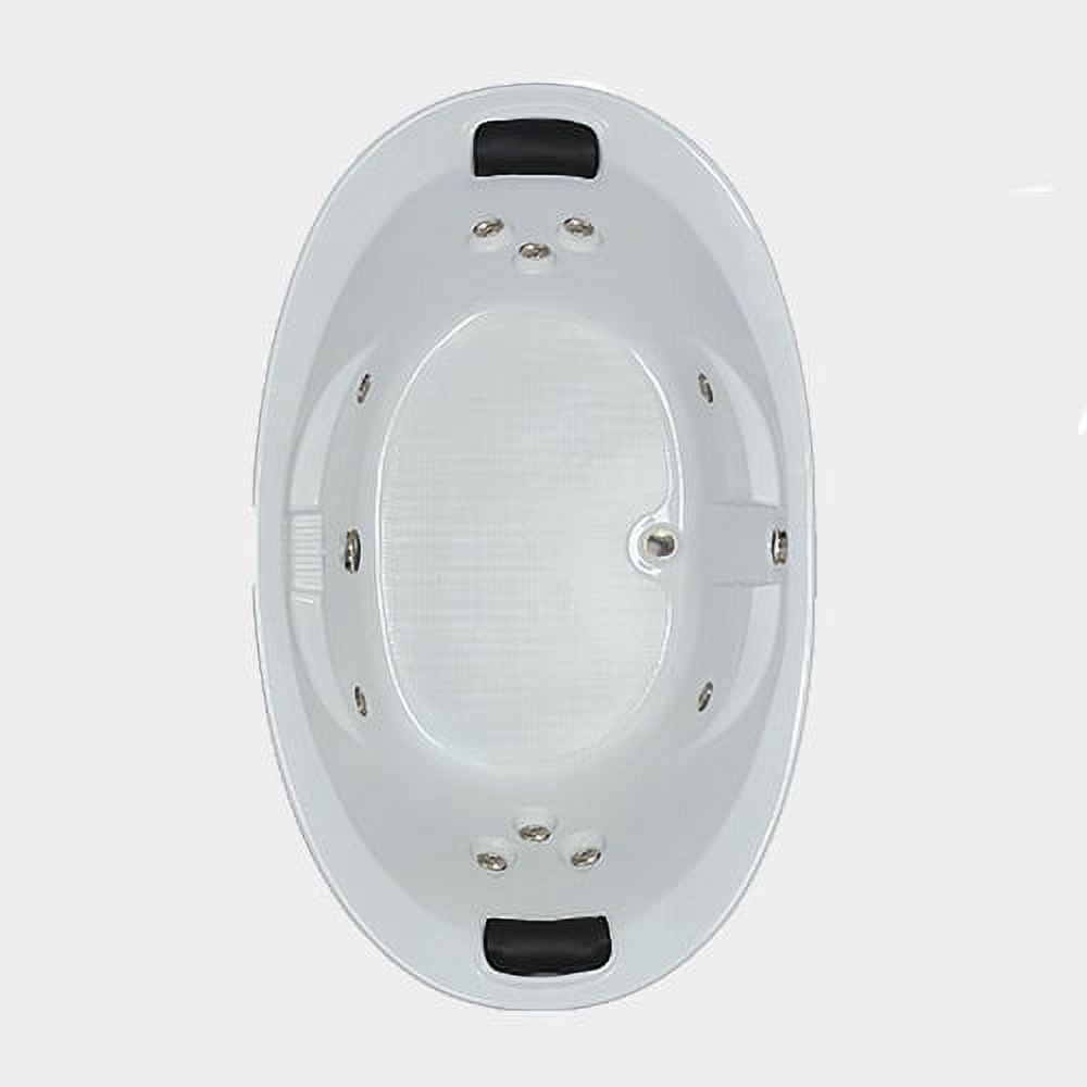 WaterTech Acrylic 73 in. x 44 in. Center Drain Drop-In Whirlpool Tub ...