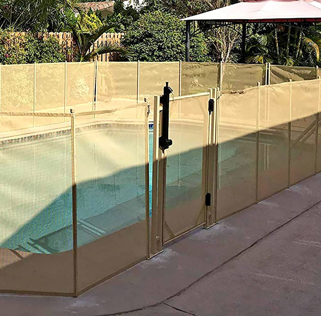 WaterWarden 5' x 30" Inground Pool Safety Gate, Self-Closing, Beige ...