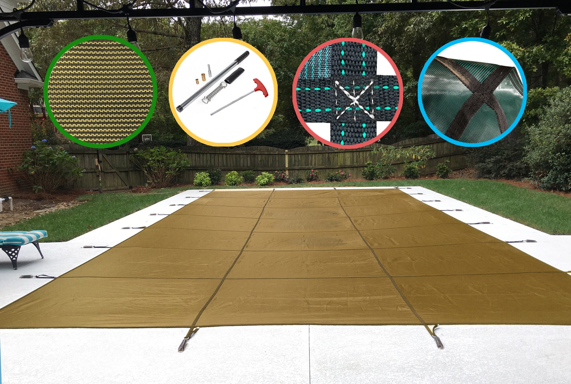 WaterWarden in-Ground Pool Safety Cover Fits 16’ x 32’ Rectangle Pool ...