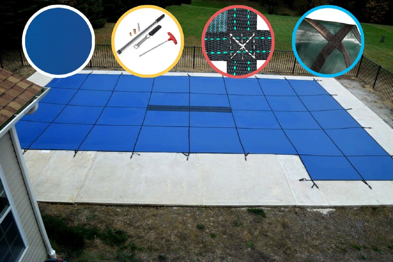WaterWarden in-Ground Pool Safety Cover Fits 16’ x 32, Right Step ...