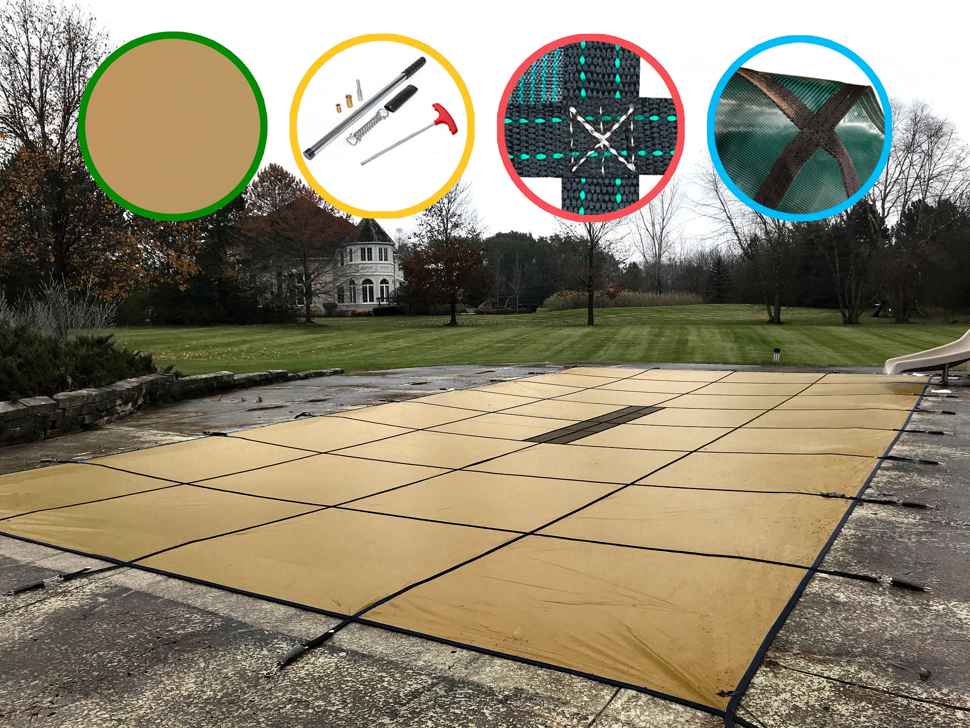 WaterWarden in-Ground Pool Safety Cover Fits 18’ x 36’ Rectangle Pool ...