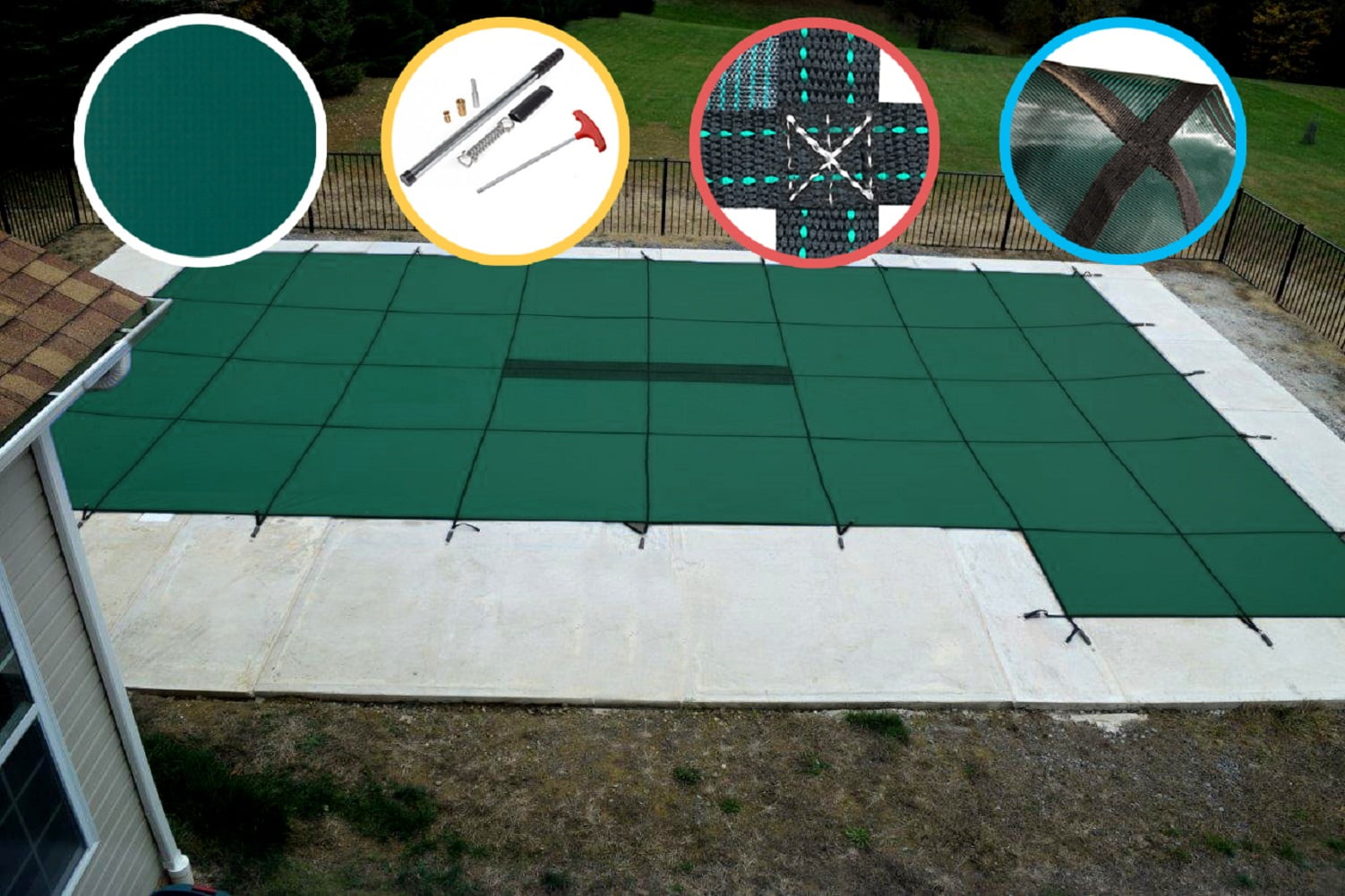 WaterWarden in-Ground Pool Safety Cover Fits 18’ x 36, Right Step ...