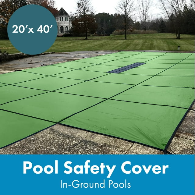 WaterWarden in-Ground Pool Safety Cover Fits 20’ x 40’, Center End Step ...
