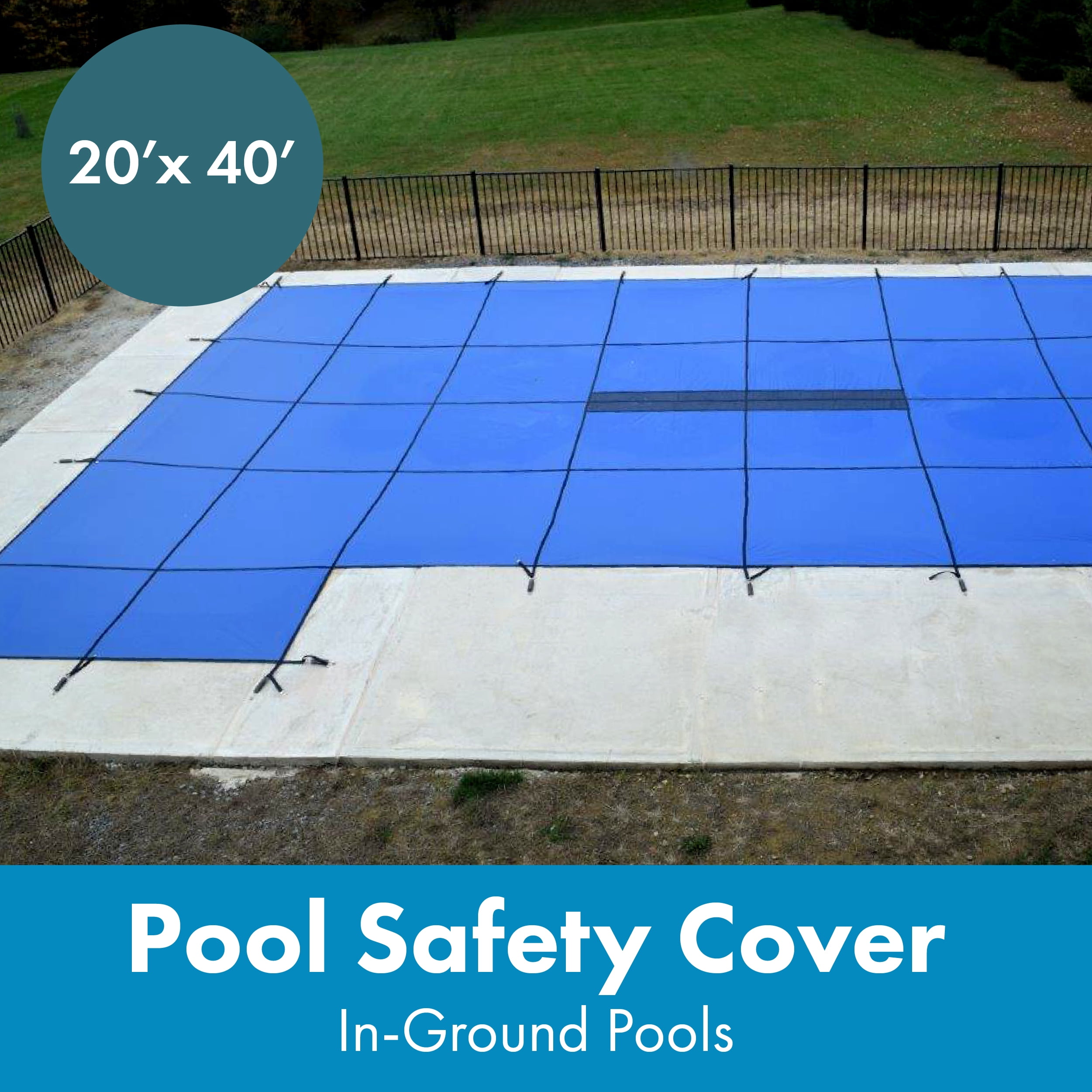 WaterWarden in-Ground Pool Safety Cover Fits 20’ x 40’, Left Step ...