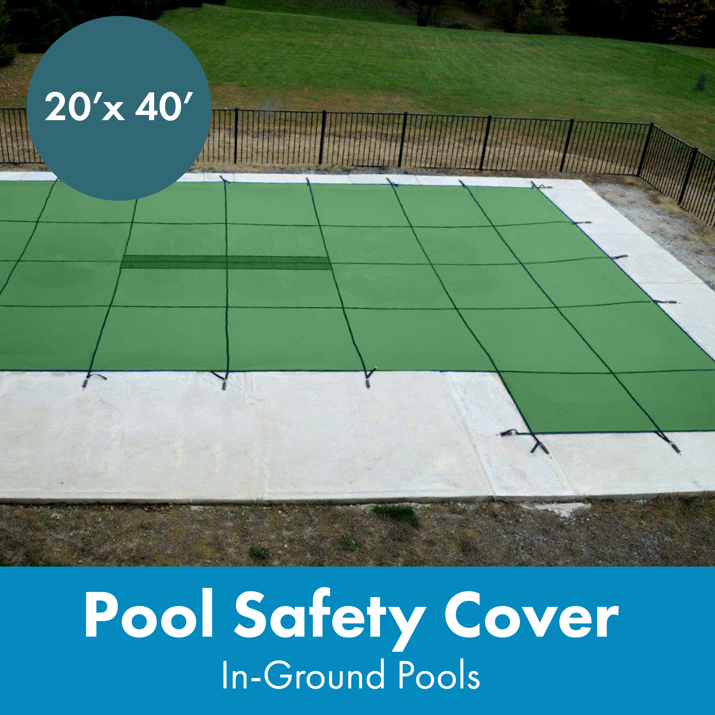 WaterWarden in-Ground Pool Safety Cover Fits 20’ x 40’, Right Step, UL ...