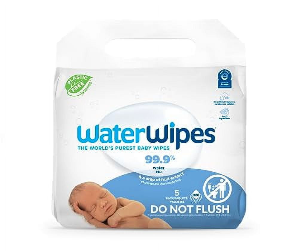 WaterWipes Plastic-Free Original Baby Wipes, 99.9% Water Based Wipes ...