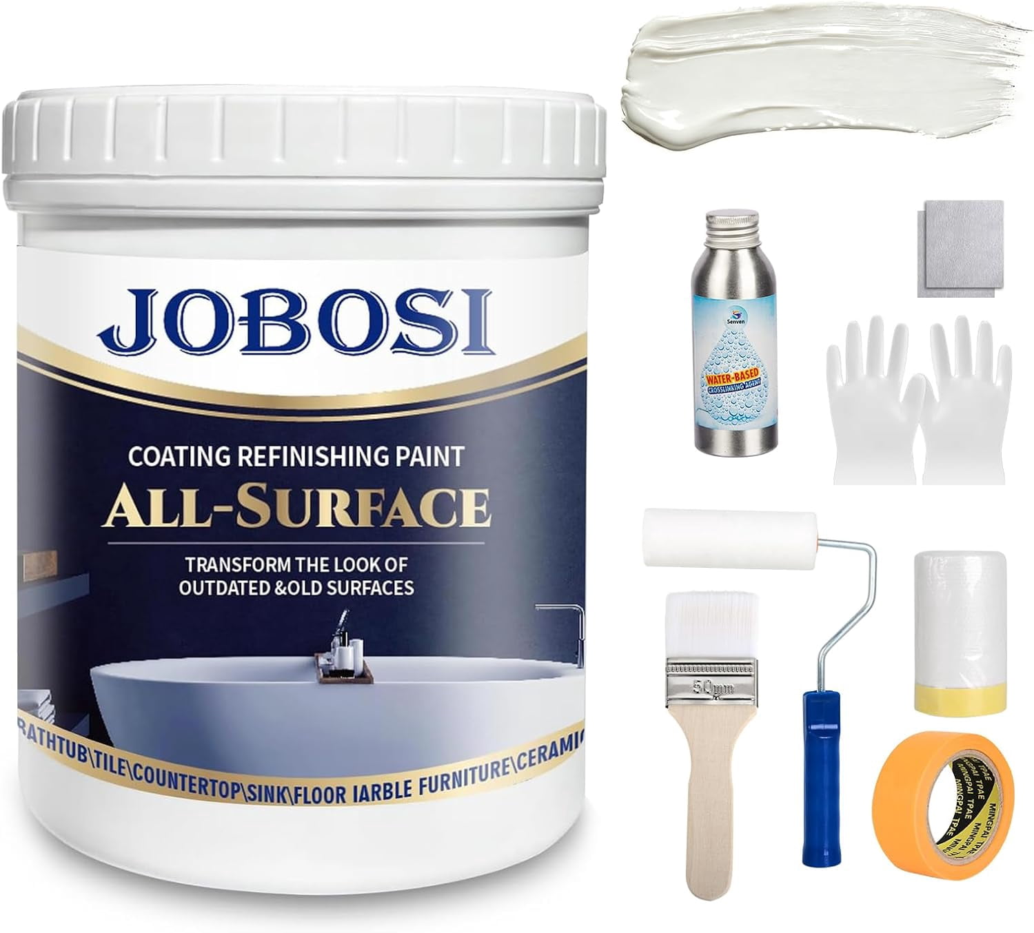 Waterbased Tile Paint and Tile Refinishing Kit 16.0 Fl Oz (white ...