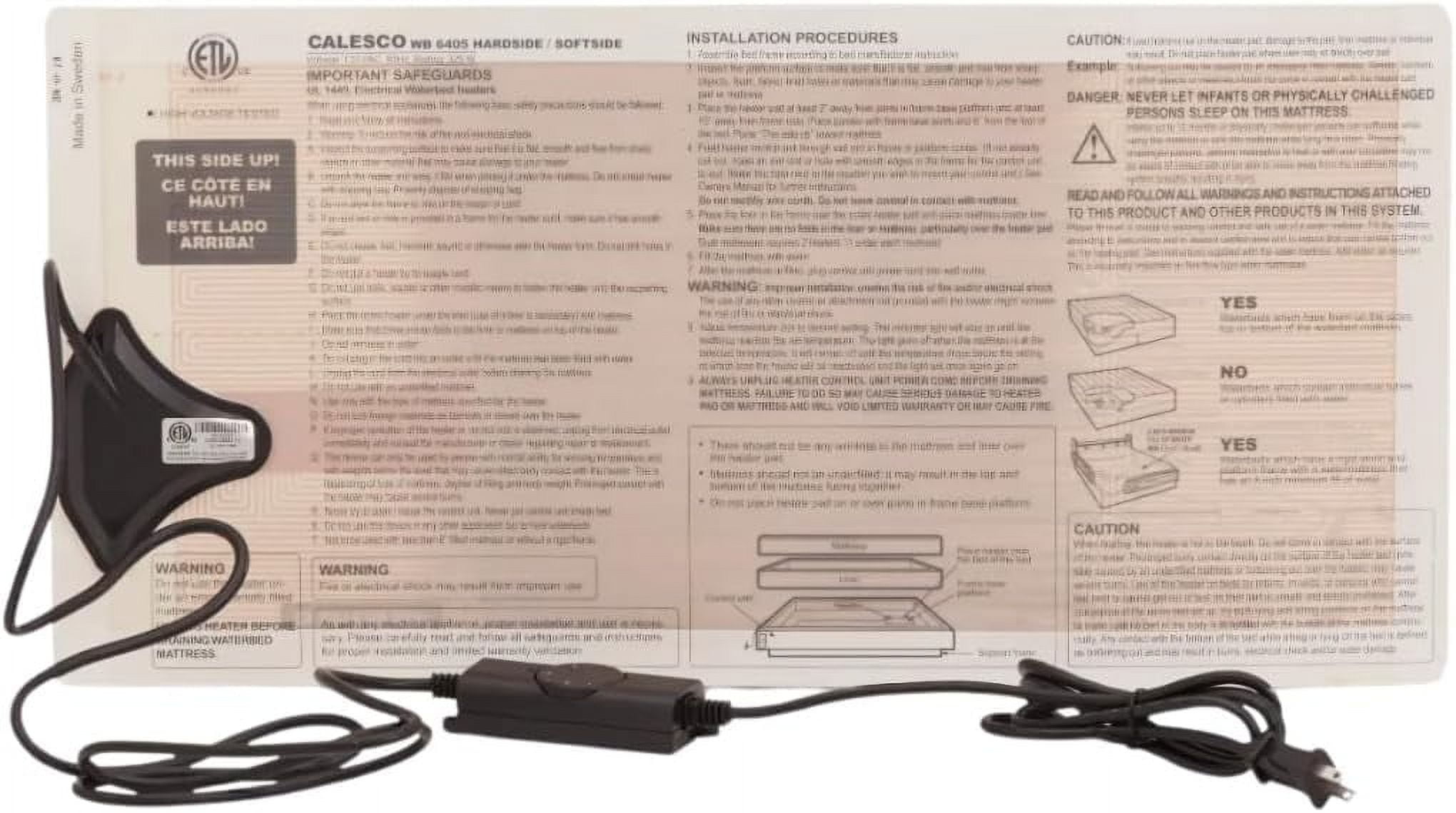 Waterbed Heater 325W – Temperature Control, Safe & Efficient Heating ...