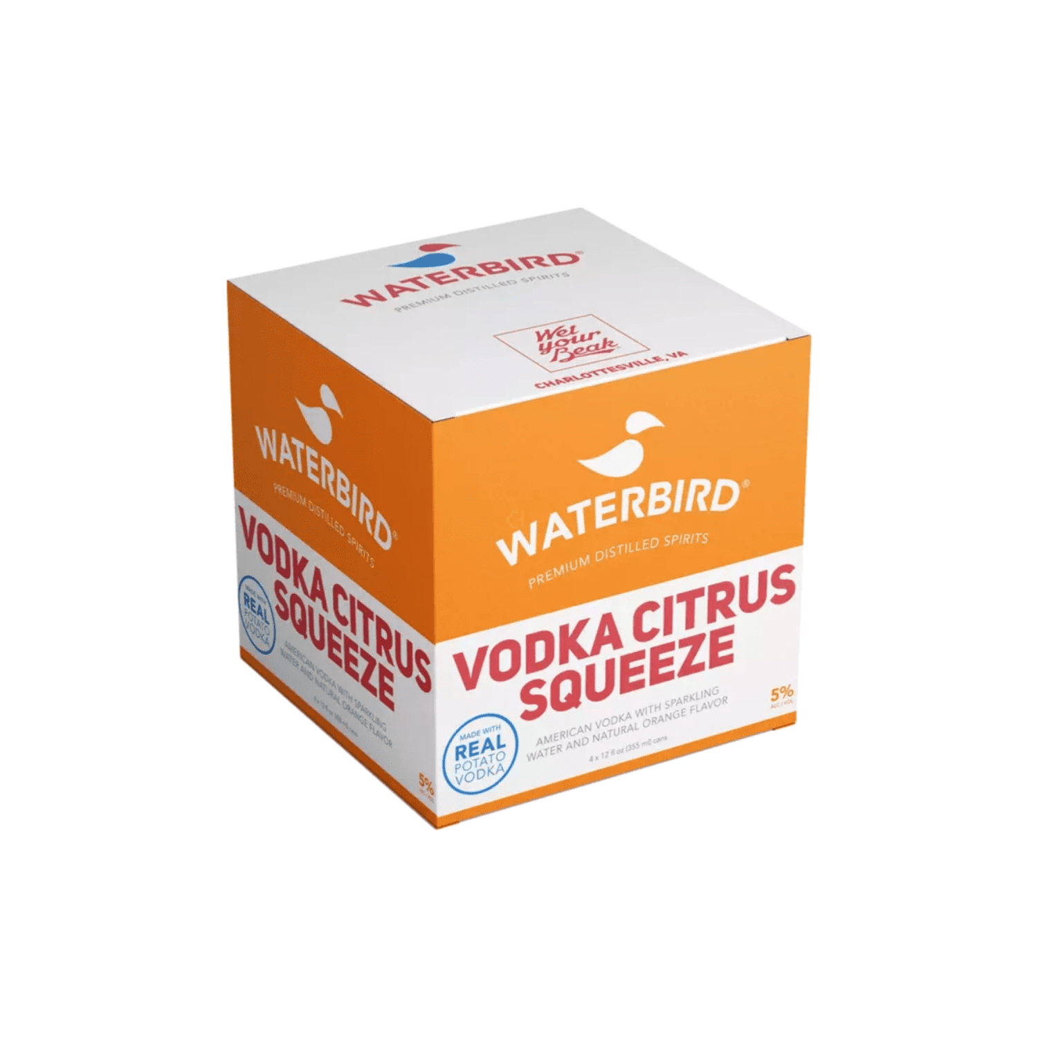 Waterbird Vodka Citrus Squeeze Cocktail, 12 fl oz 4 Pack Can 5% ABV ...