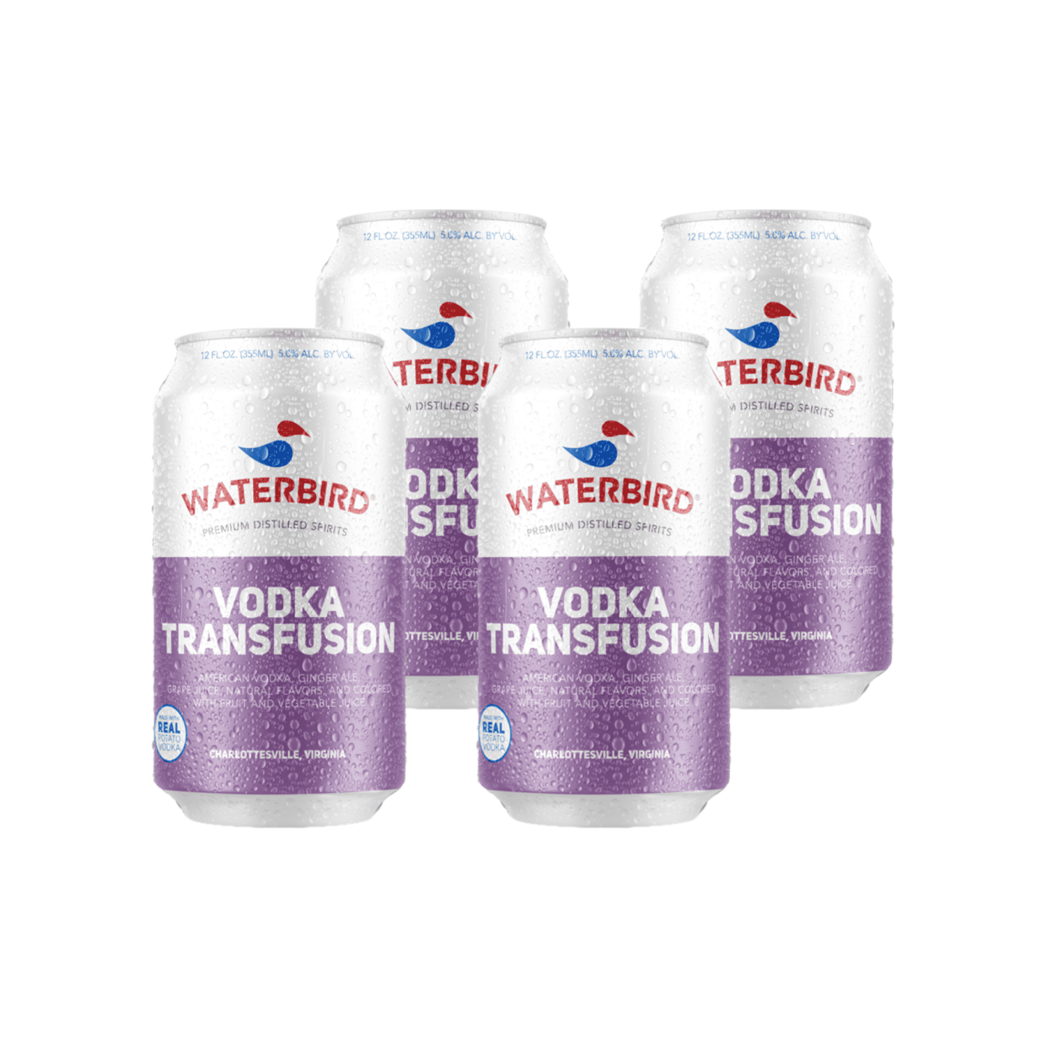 Waterbird Vodka Transfusion Cocktail, 12 fl oz 4 Pack Can 5% ABV ...