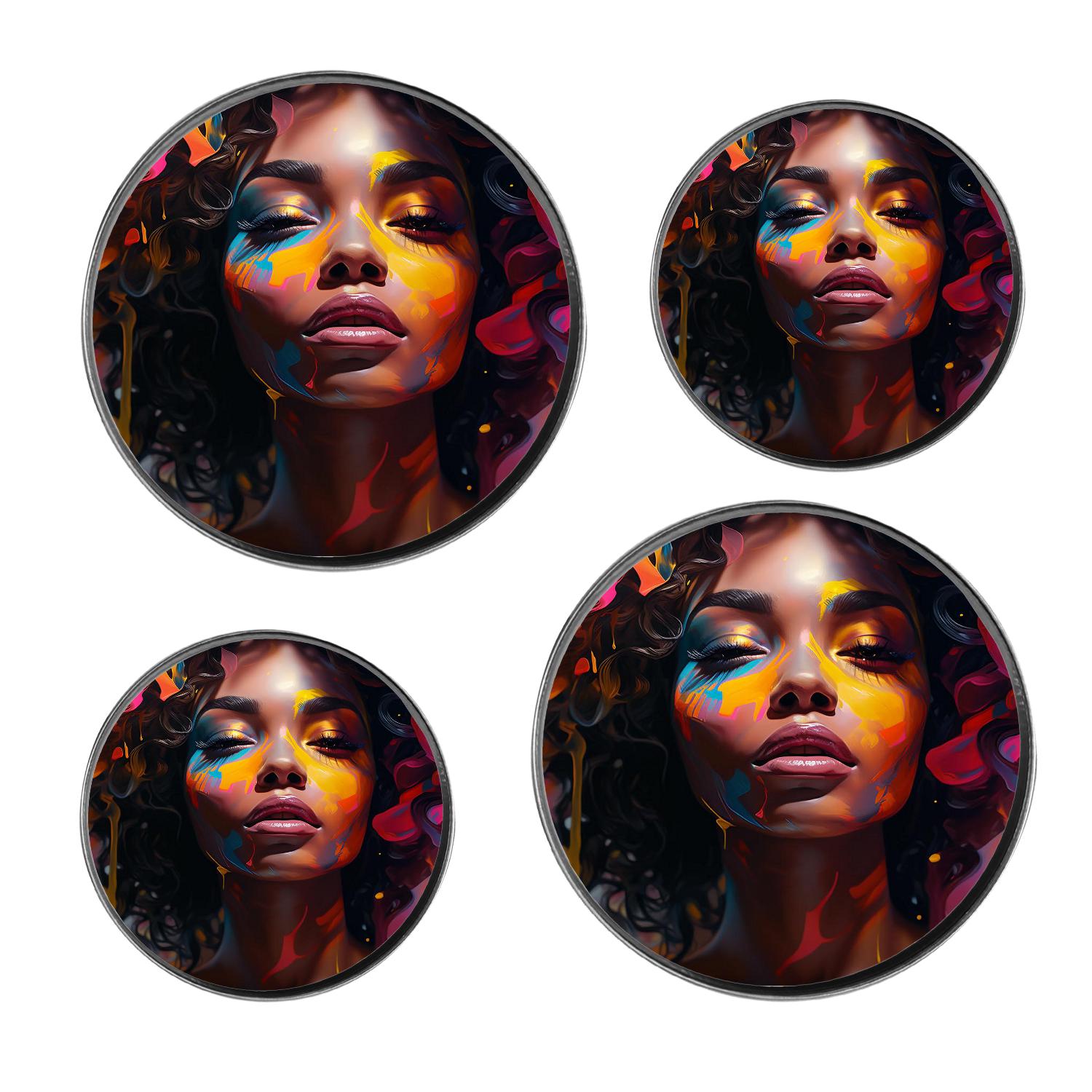 Waterclolor African Women Multicolor Stove Burner Covers Set,Gas Stove ...