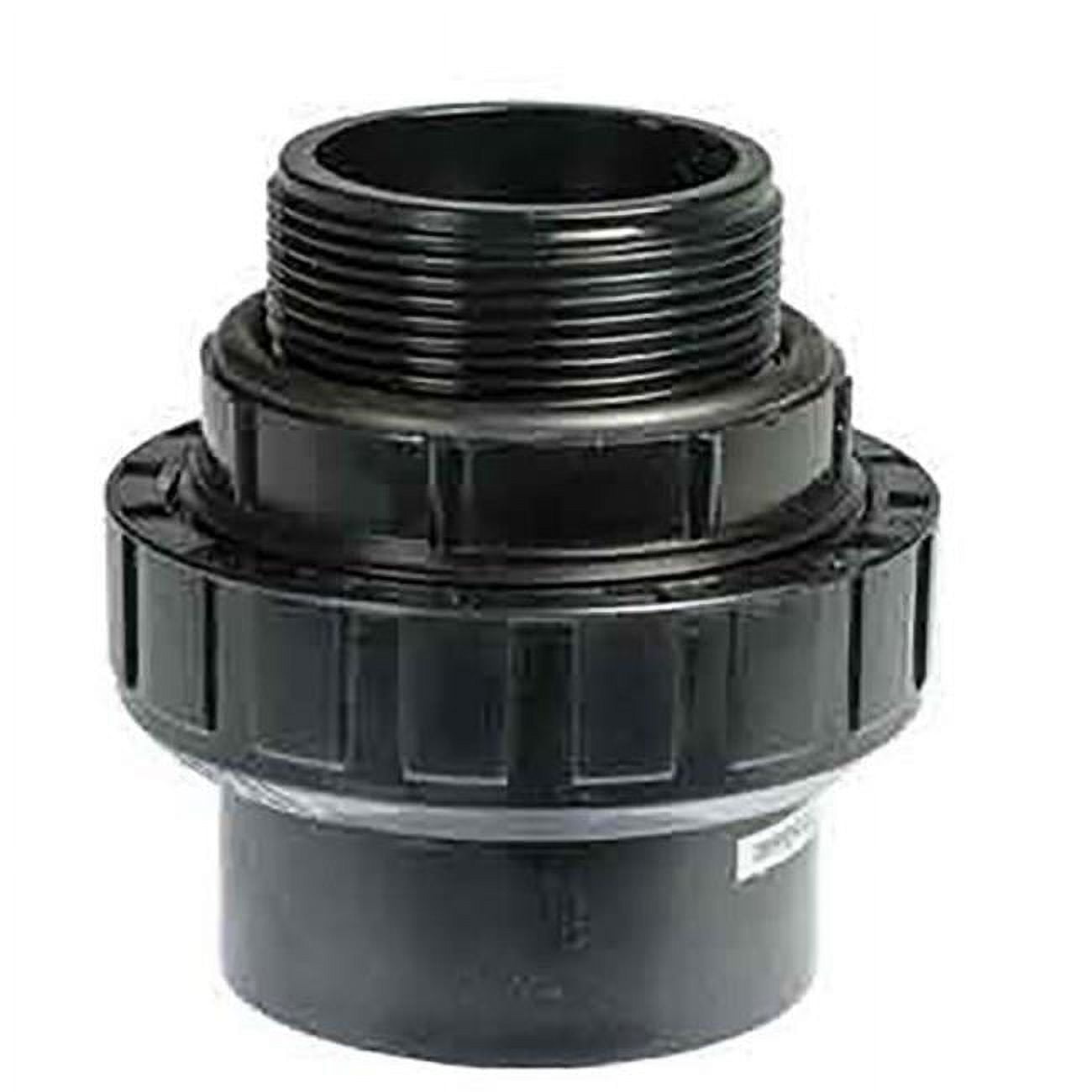 Waterco 1222414 1.5 in. NPT & 40 mm Threaded Black Barrel Union ...