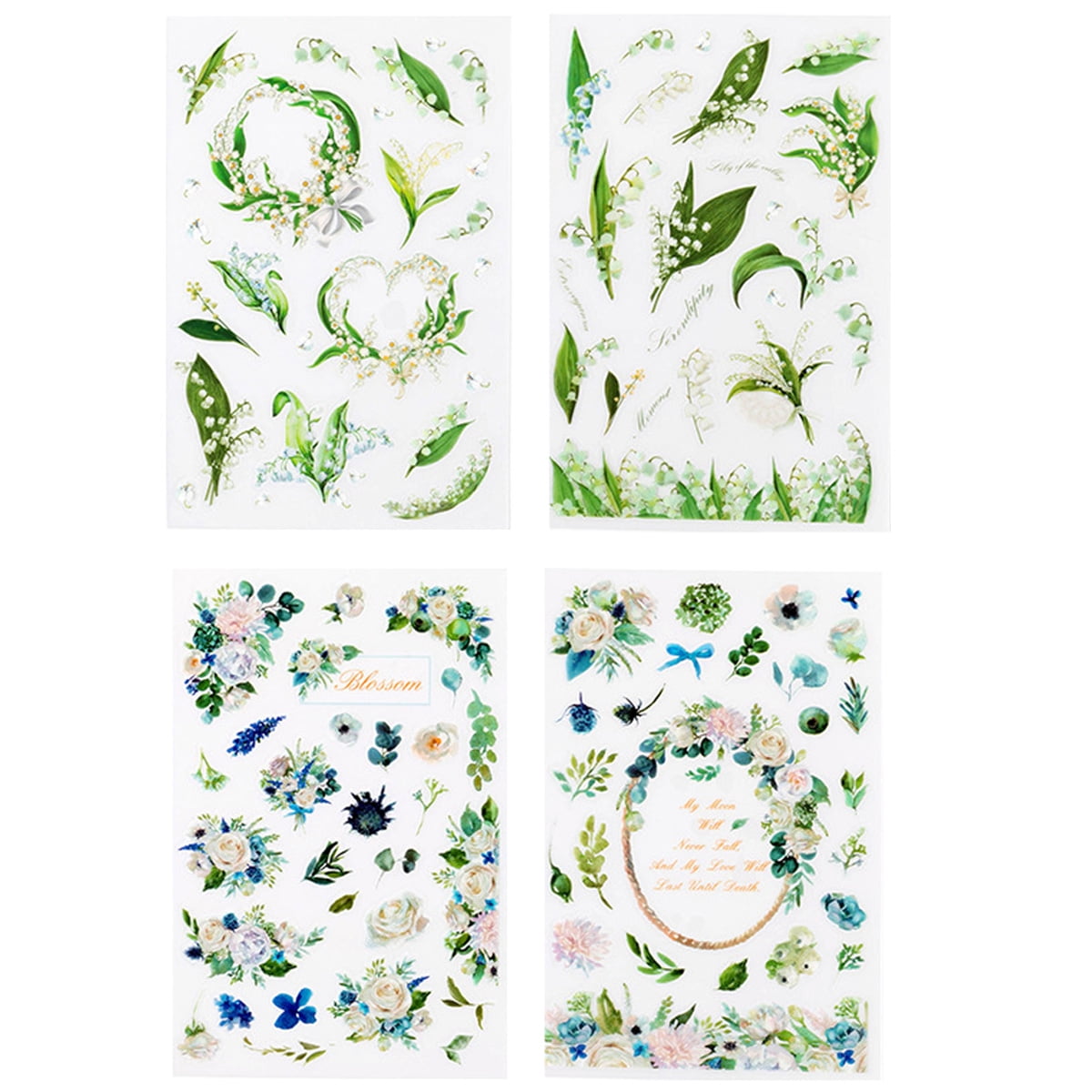 Watercolo Flowers Stickers Set - Decorative Sticker for Scrapbooking ...