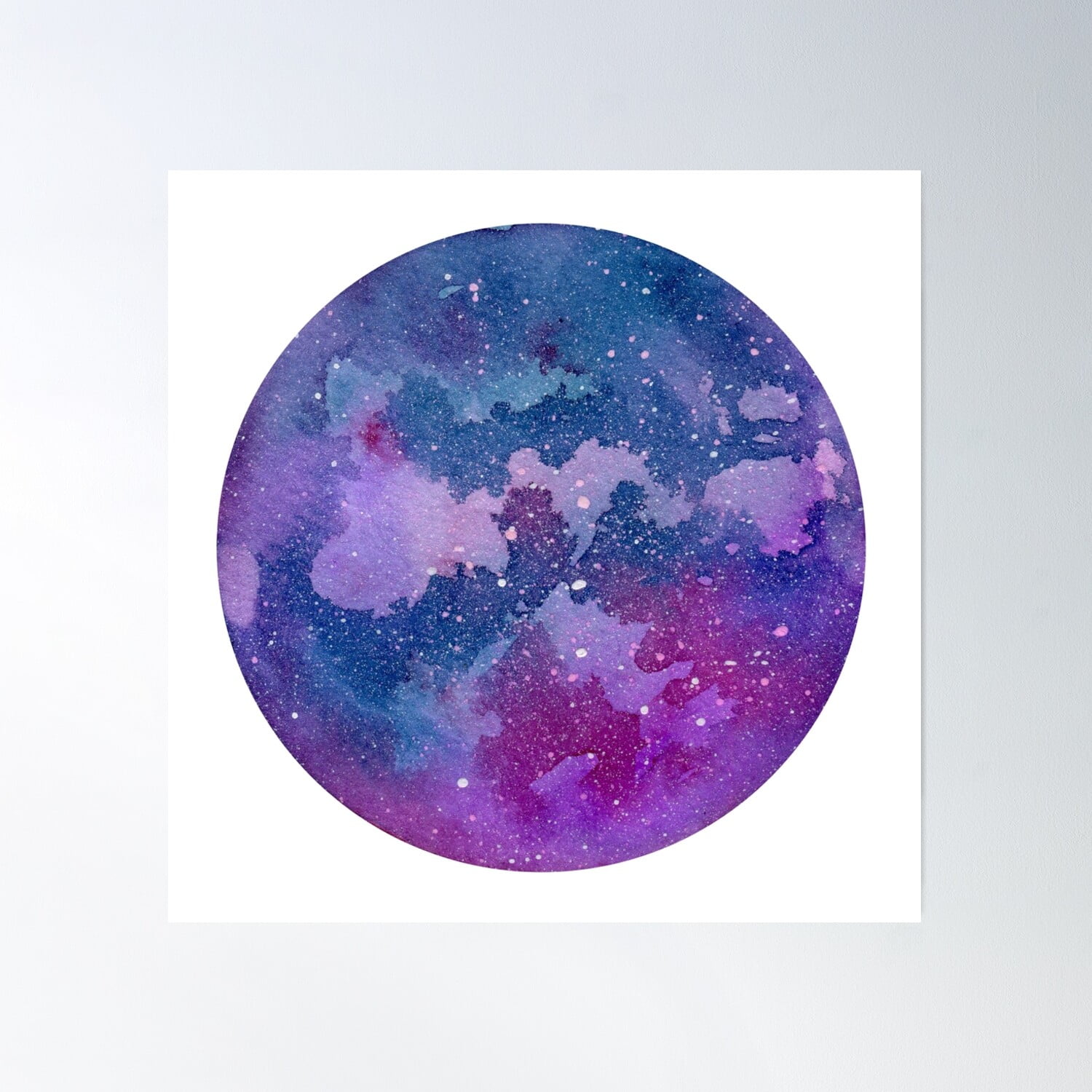 Watercolor Abstract Space In Circle Shape Isolated On White Background ...