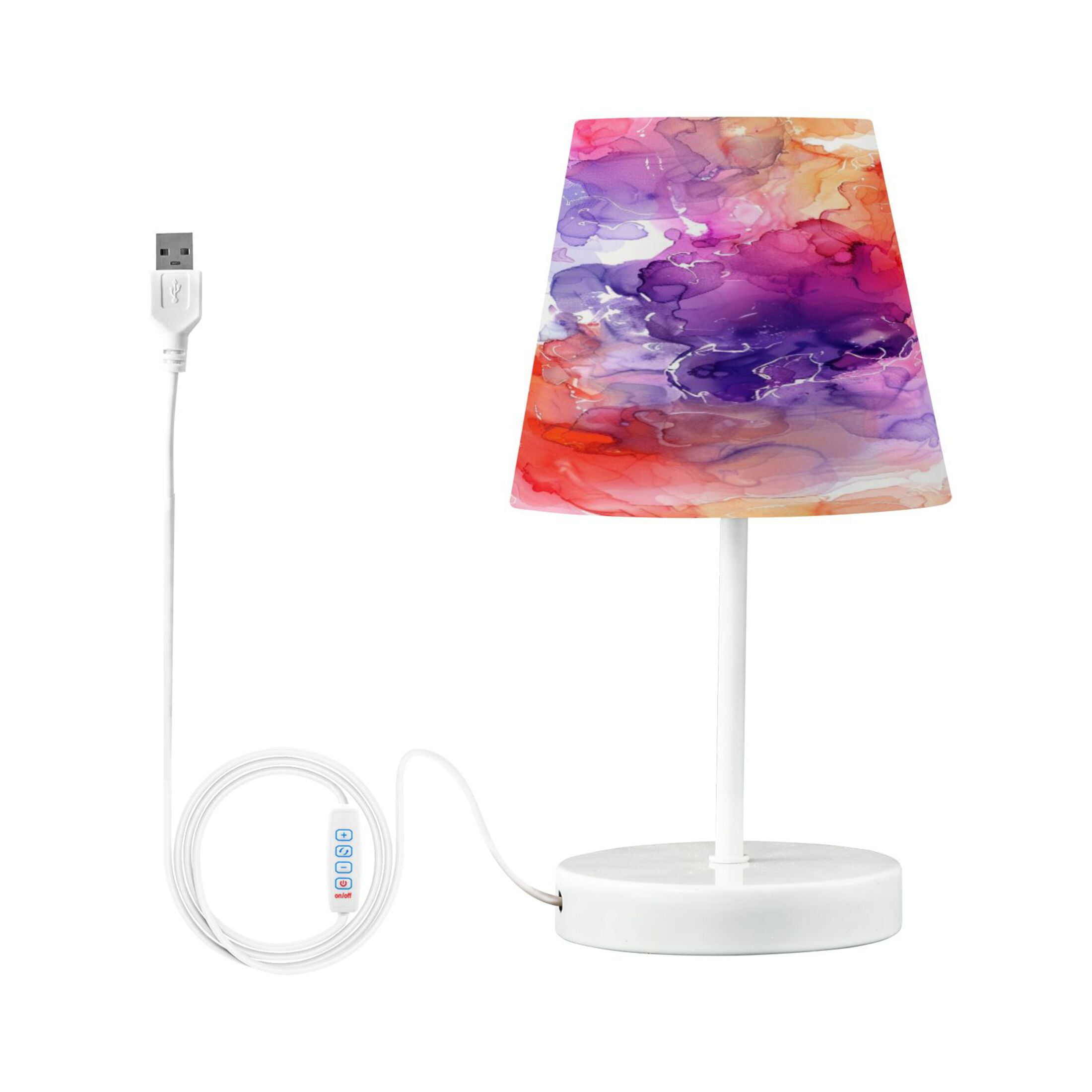 Watercolor Alcohol Ink Splashes Desk Lamp LED Table Nightstand Lamps ...
