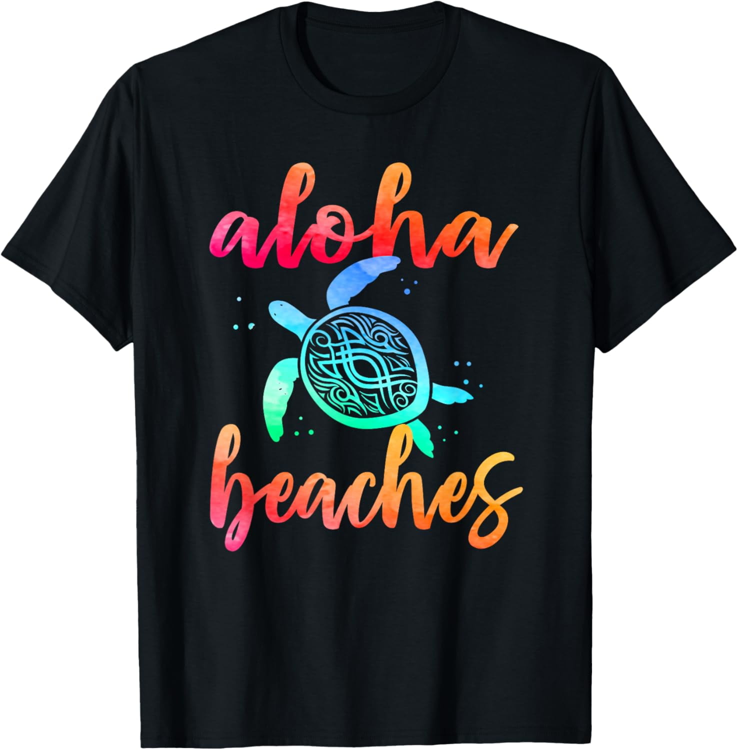 Watercolor Aloha Beaches Turtle Shirt Hawaiin Sea Turtles T-Shirt ...