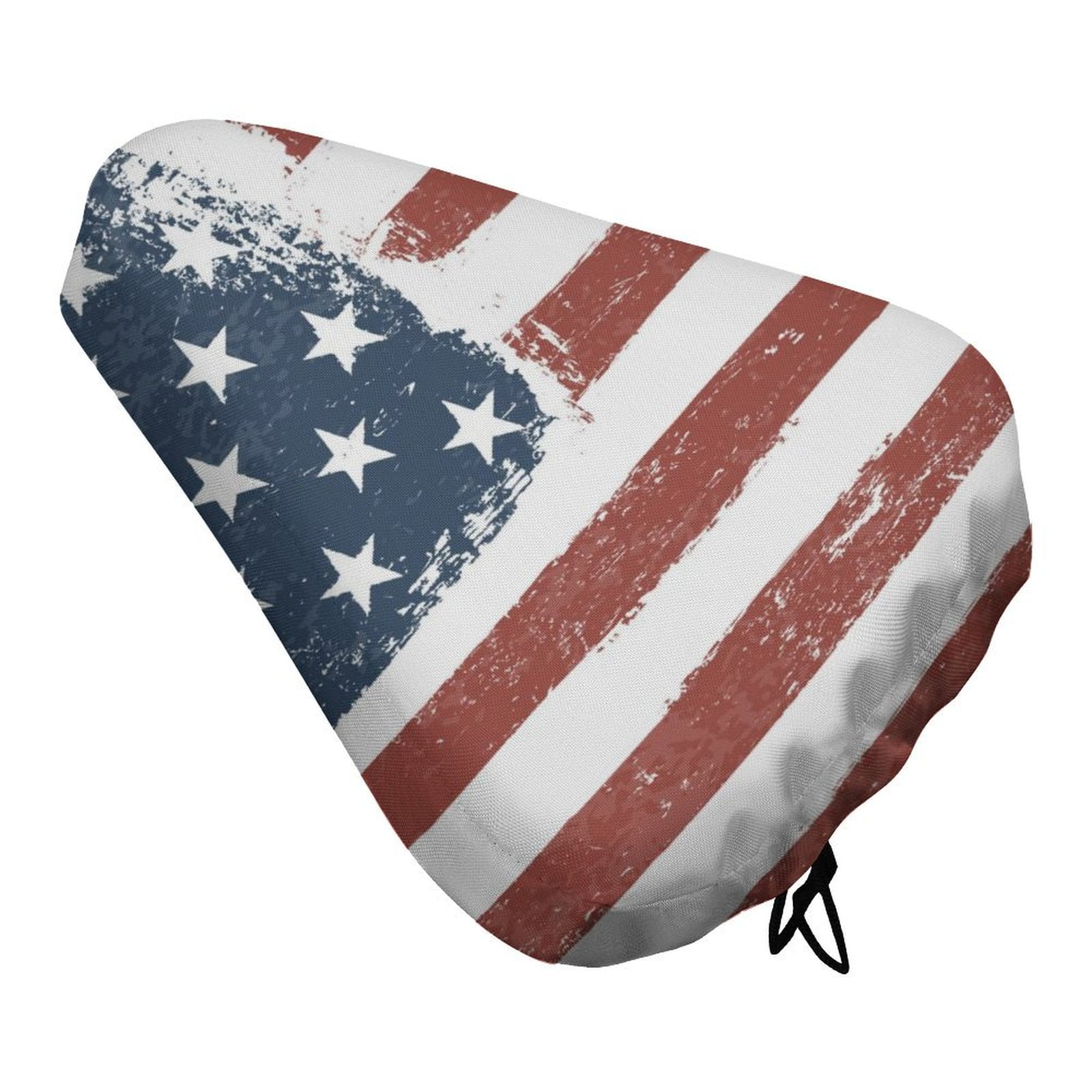 Watercolor American Flag Bike Seat Cover Waterproof and Dustproof Adjustable Soft Saddle Cushion ...