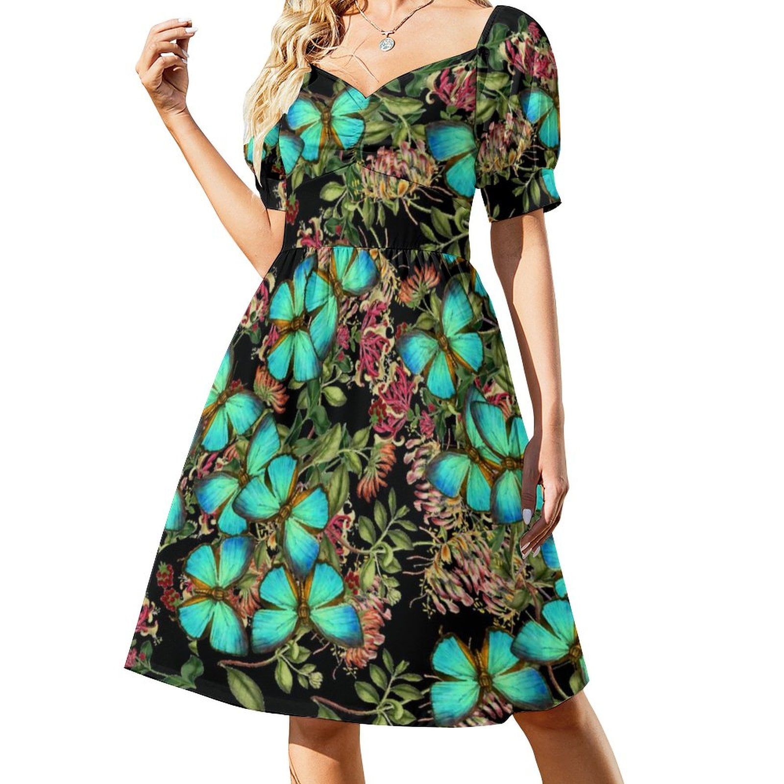 Watercolor Animal Casual Dress Blue Mermaid Scales Aesthetic Dresses ...