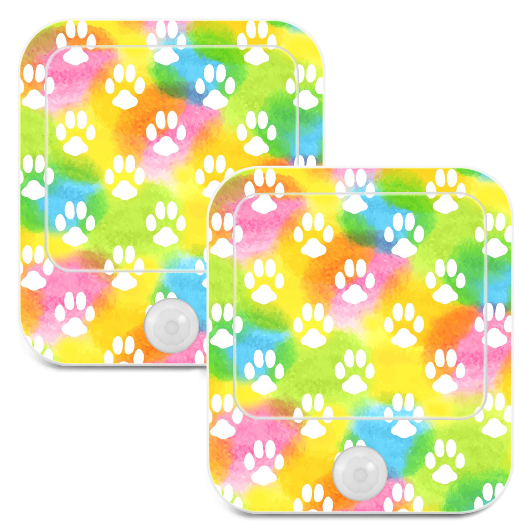 Watercolor Animal Footprint LED Motion Sensor Night Light Plug into ...