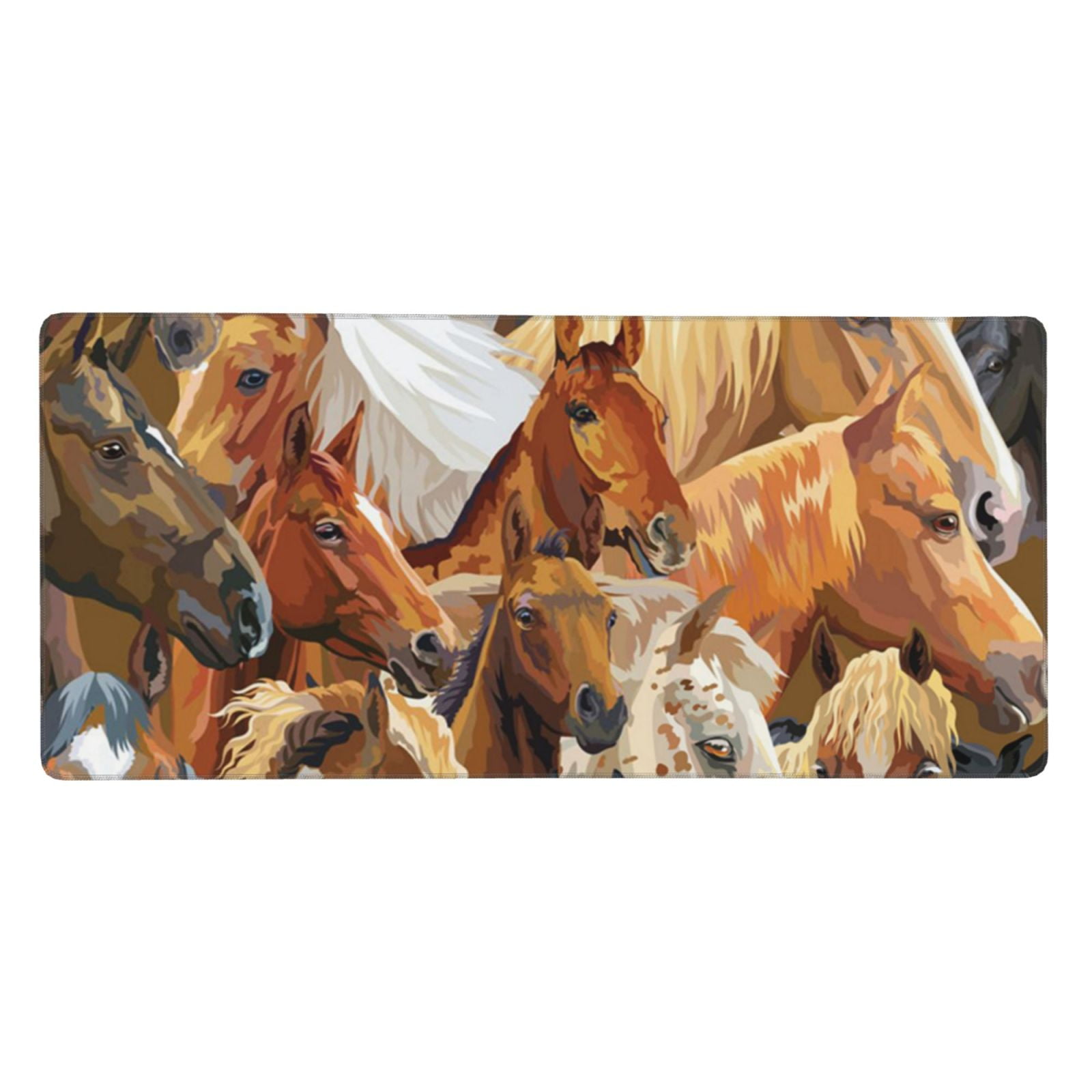 Watercolor Animal Horse Printed Mousepad Large Mouse Pad Desk Pad ...