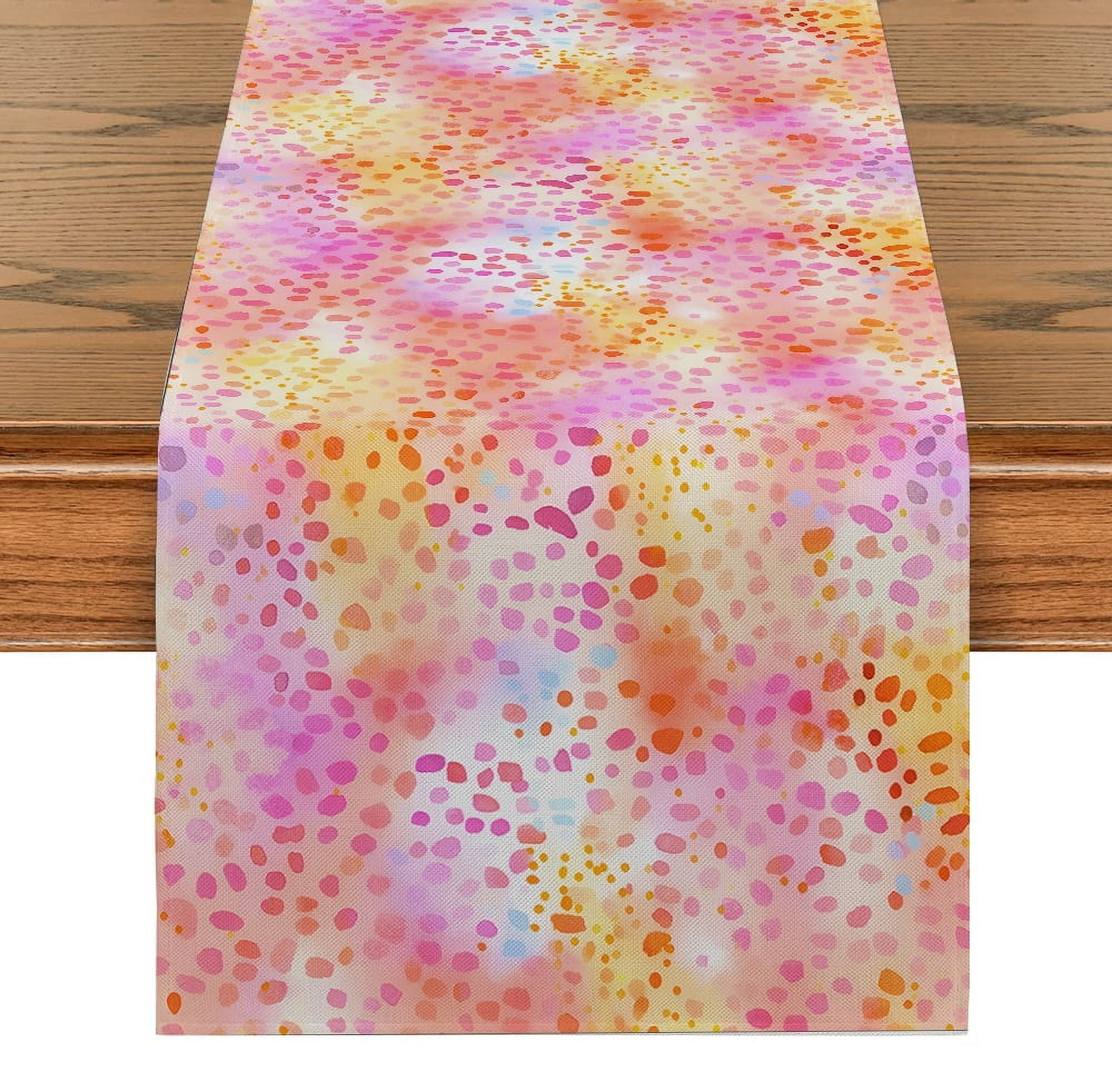 Watercolor Animal Leopard Print Table Runners Dresser Table r Washable ...