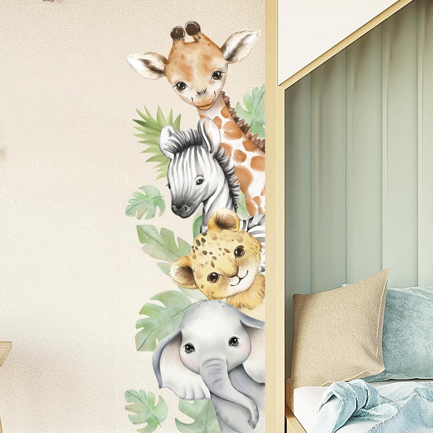 Watercolor Animal Wall Sticker Jungle Animal Wall Sticker Tiger ...